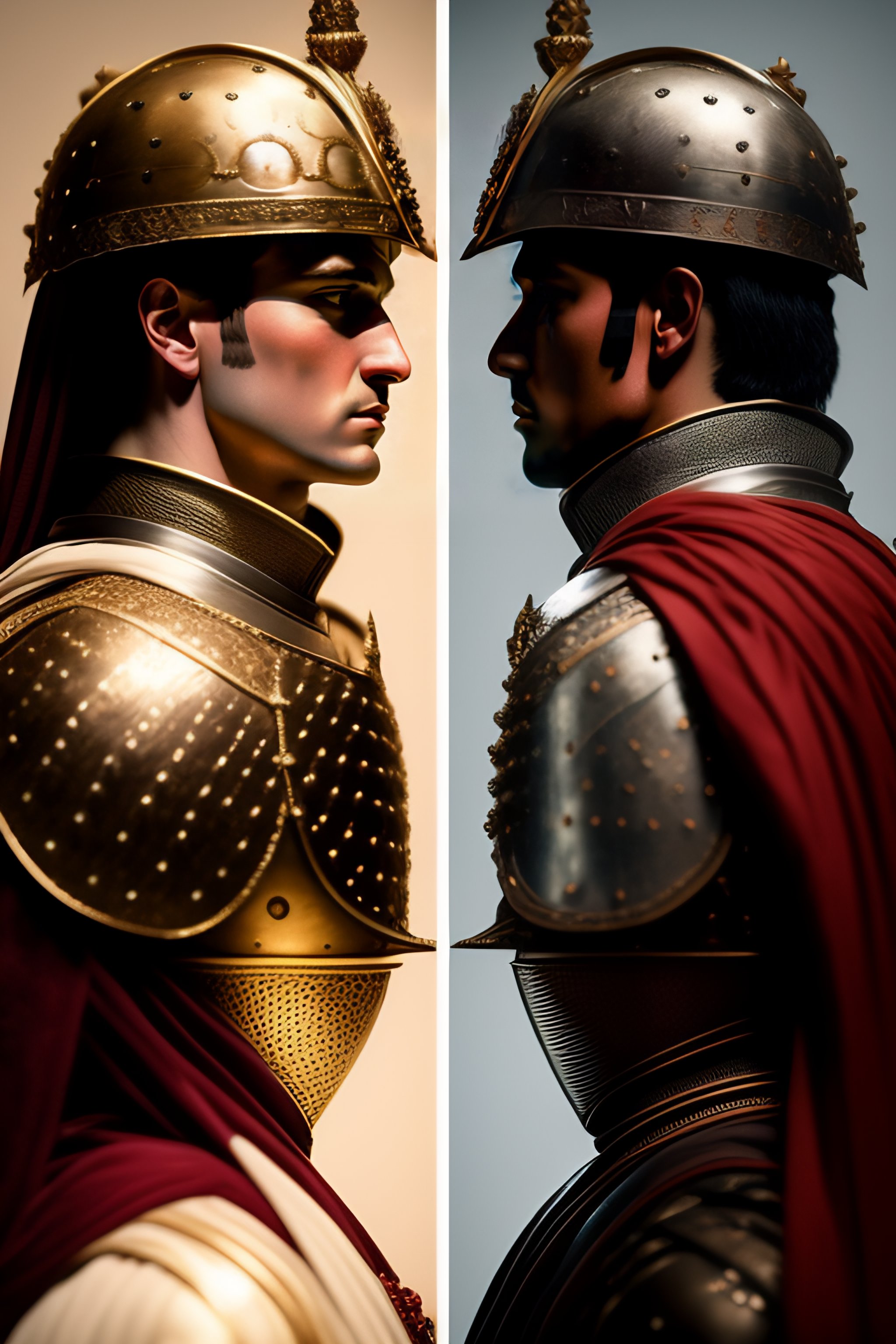 Lexica - Knight character In four views side,front Roman back