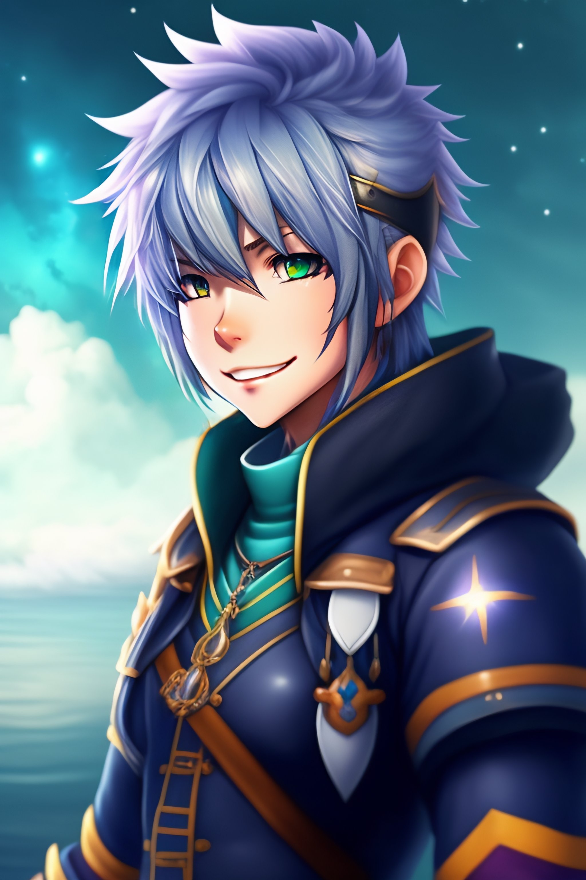 Lexica - Protrait, riku from kingdom hearts, sakimichan, grey hair ...