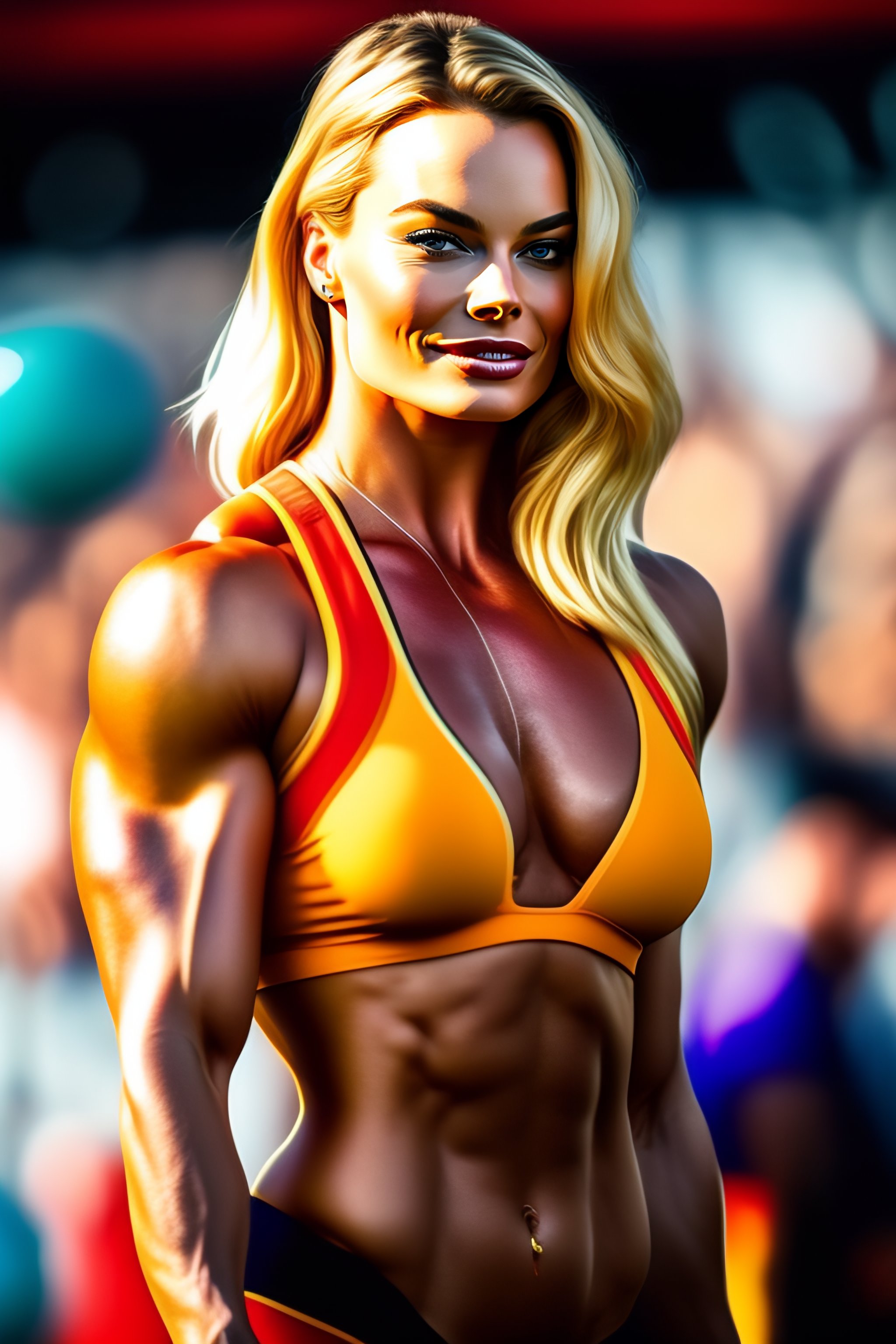 Lexica - Buff Margot Robbie with huge muscles