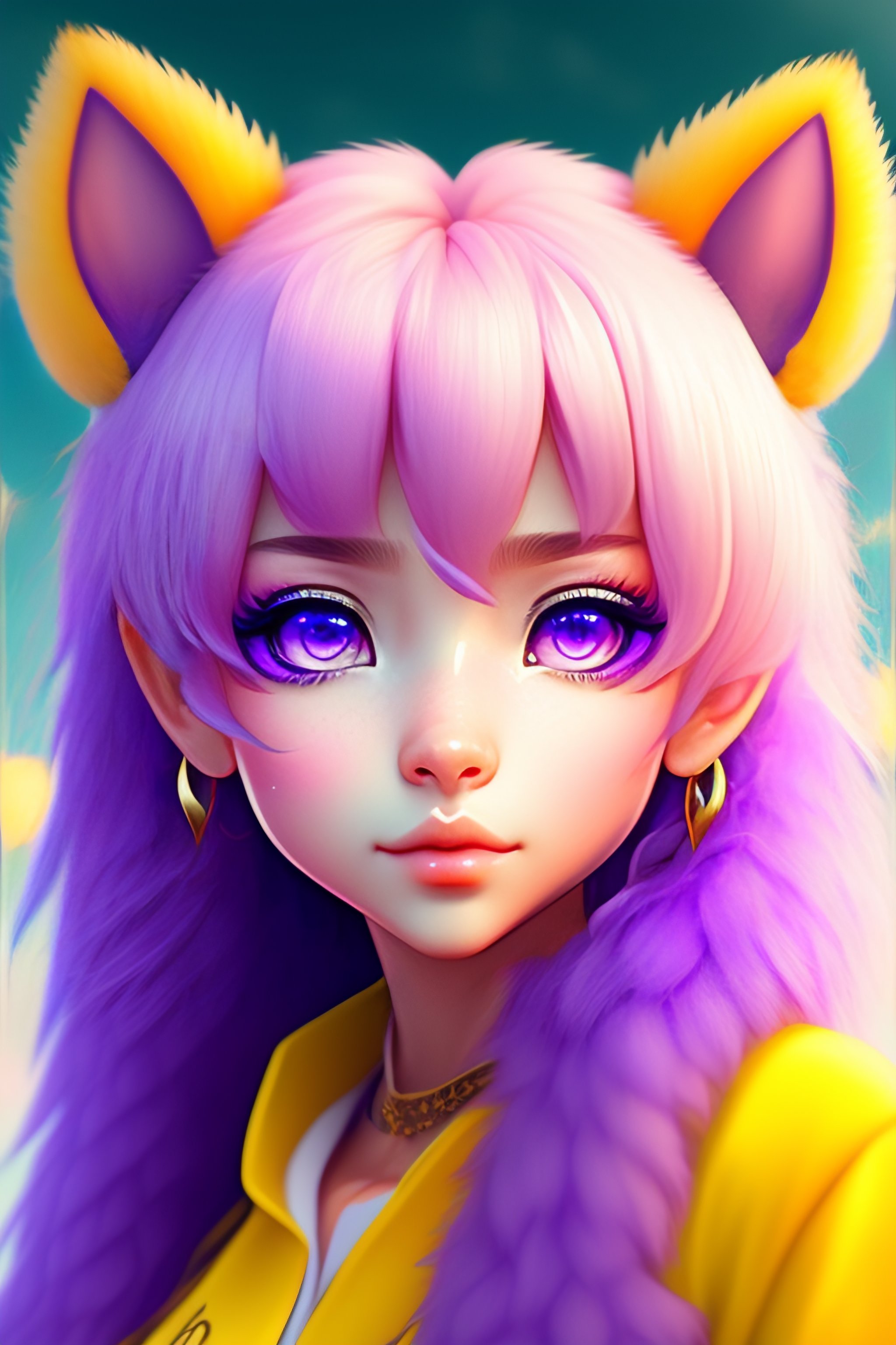 Lexica - A furry with lavender and yellow fur digital art cute anime ...