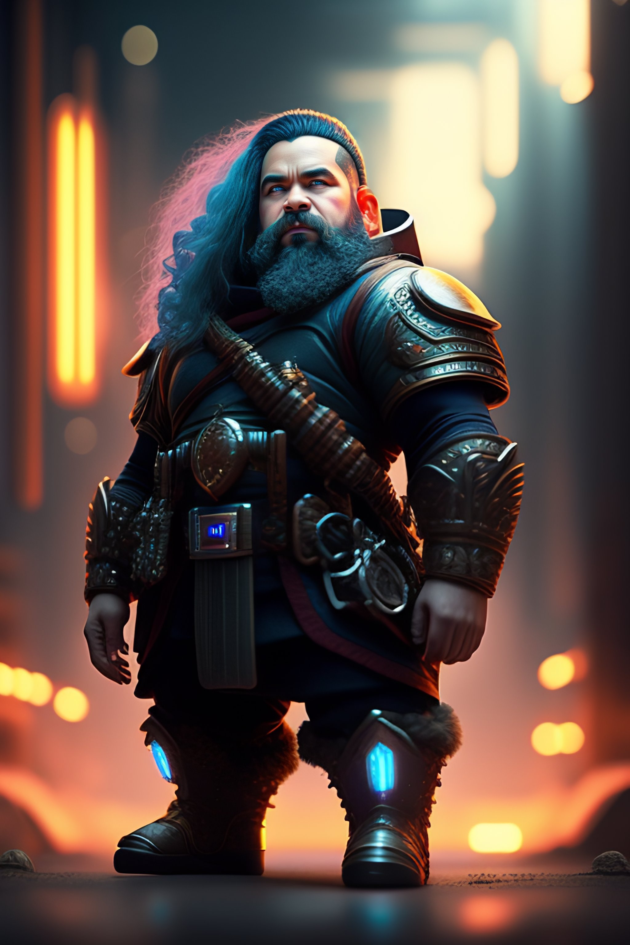 Lexica - A dwarf cyberpunk, in space, sci-fi, cgi, realistic, smooth ...