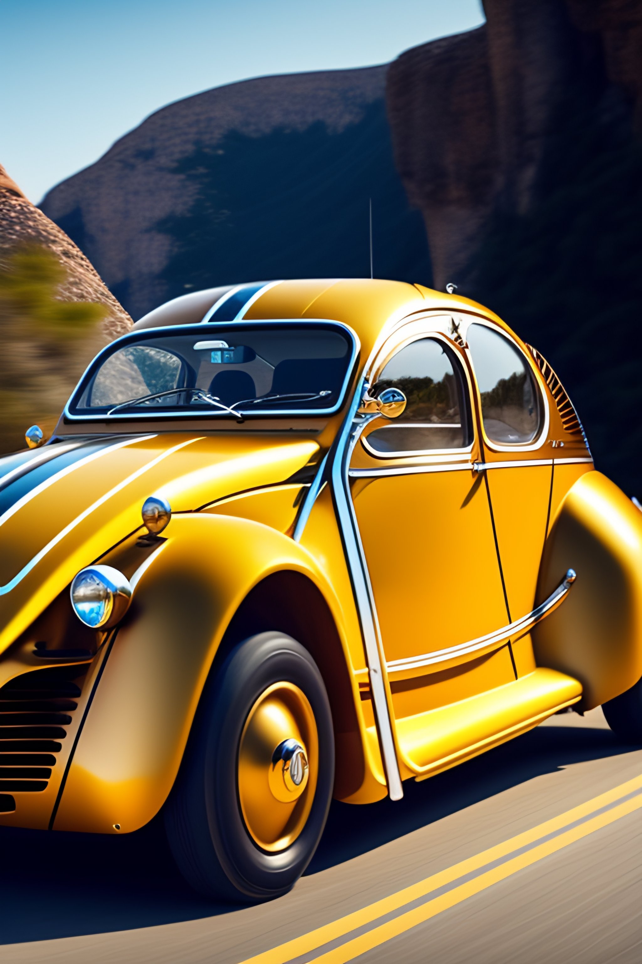 Lexica - 2cv high detail futuristic concept car
