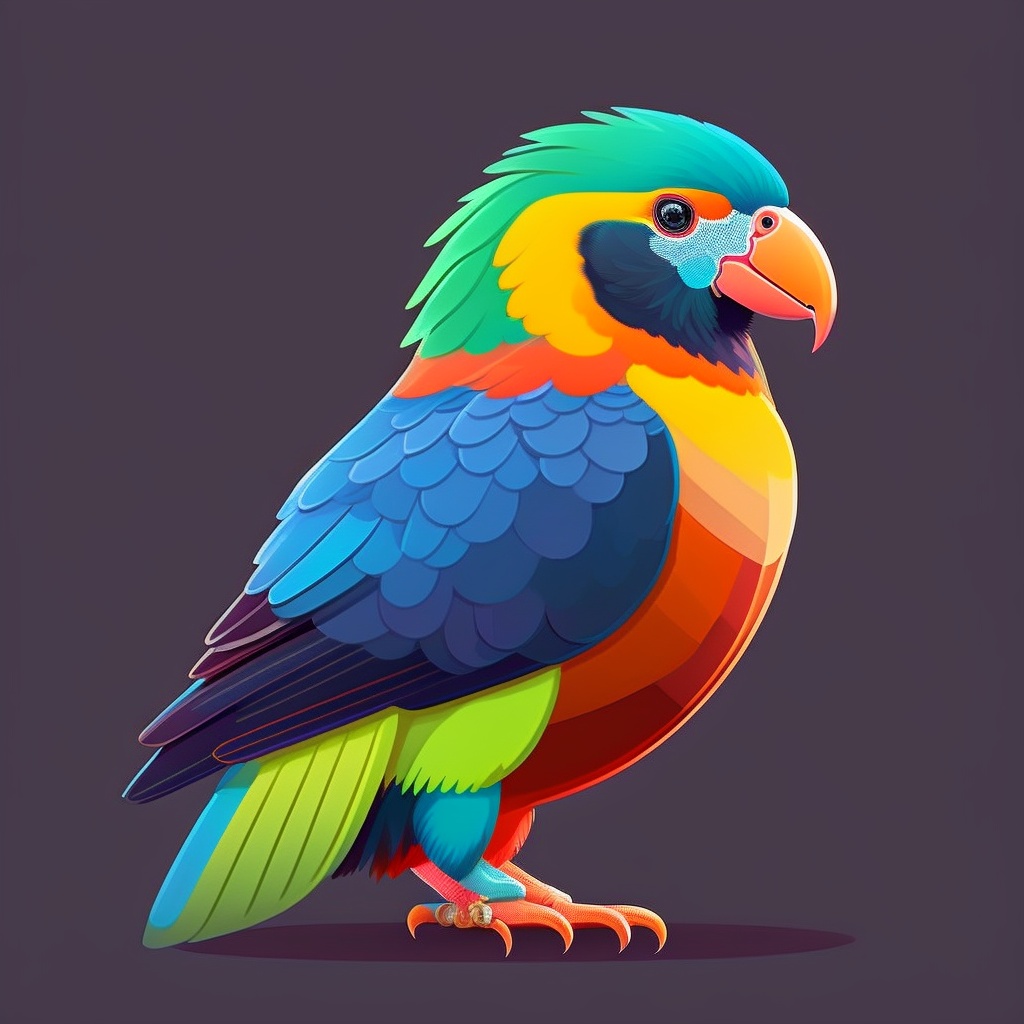 Lexica - A stochastic parrot, flat design, vector art, behance