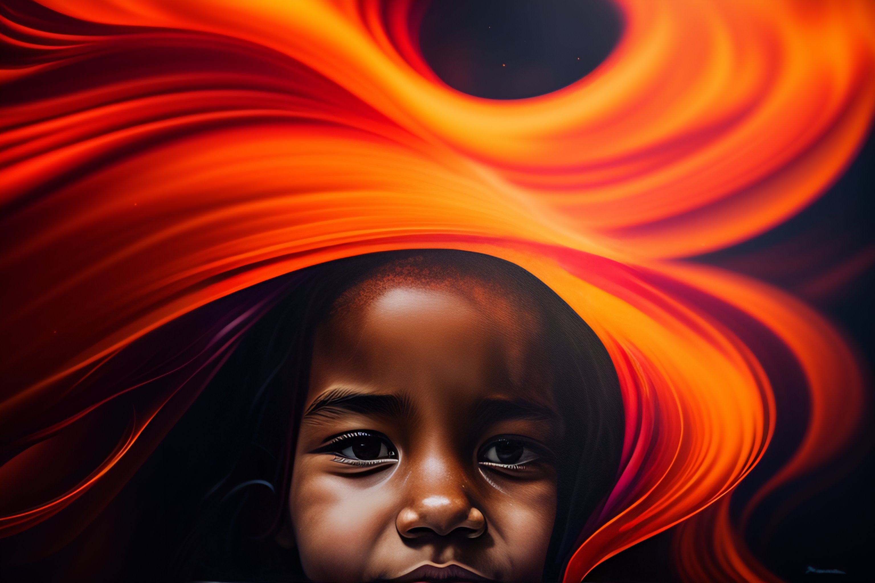 Lexica - Girl in flame, abstract