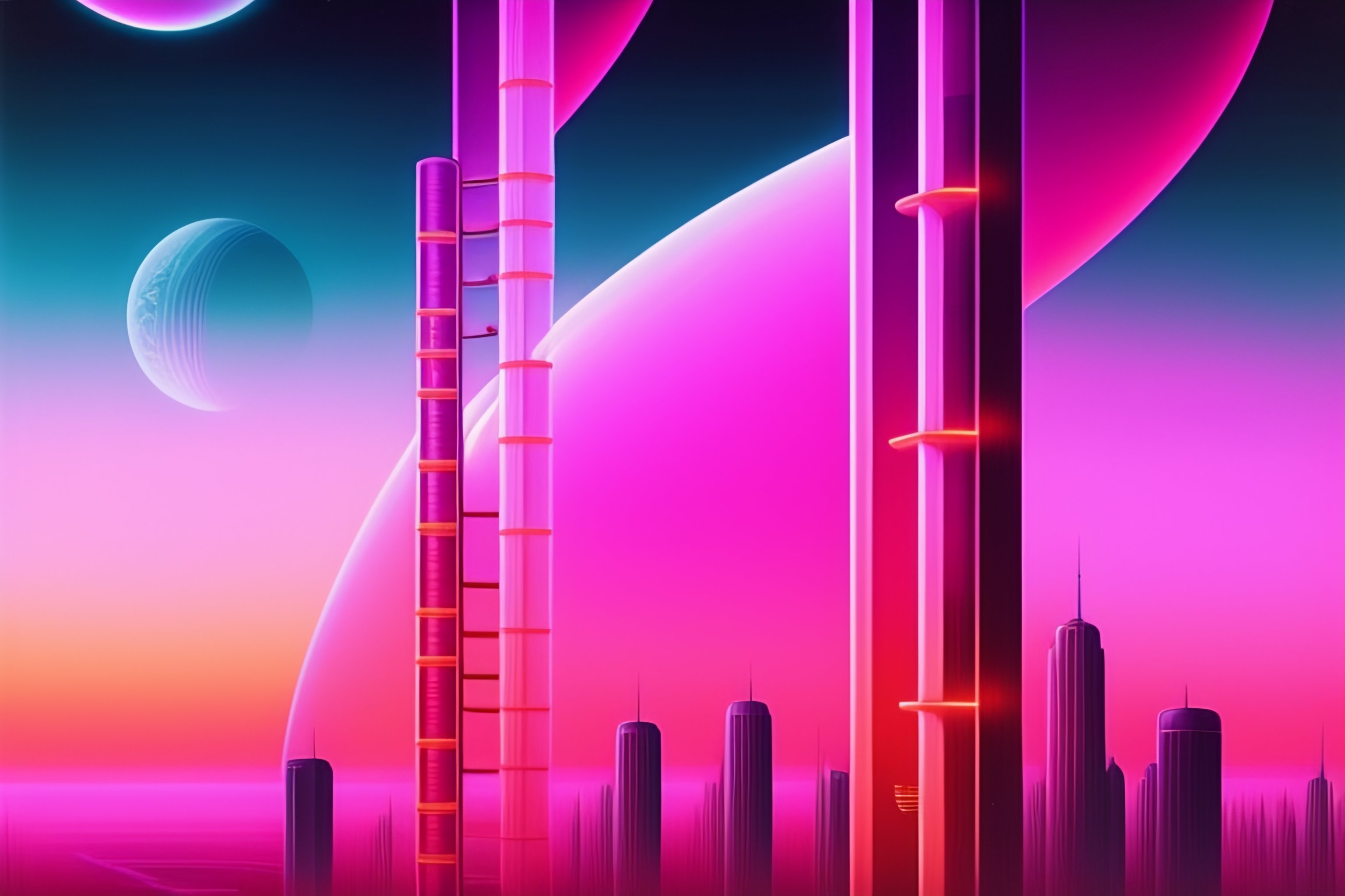 Lexica - 70s futuristic illustration of DNA in a cyberpunk setting pink ...