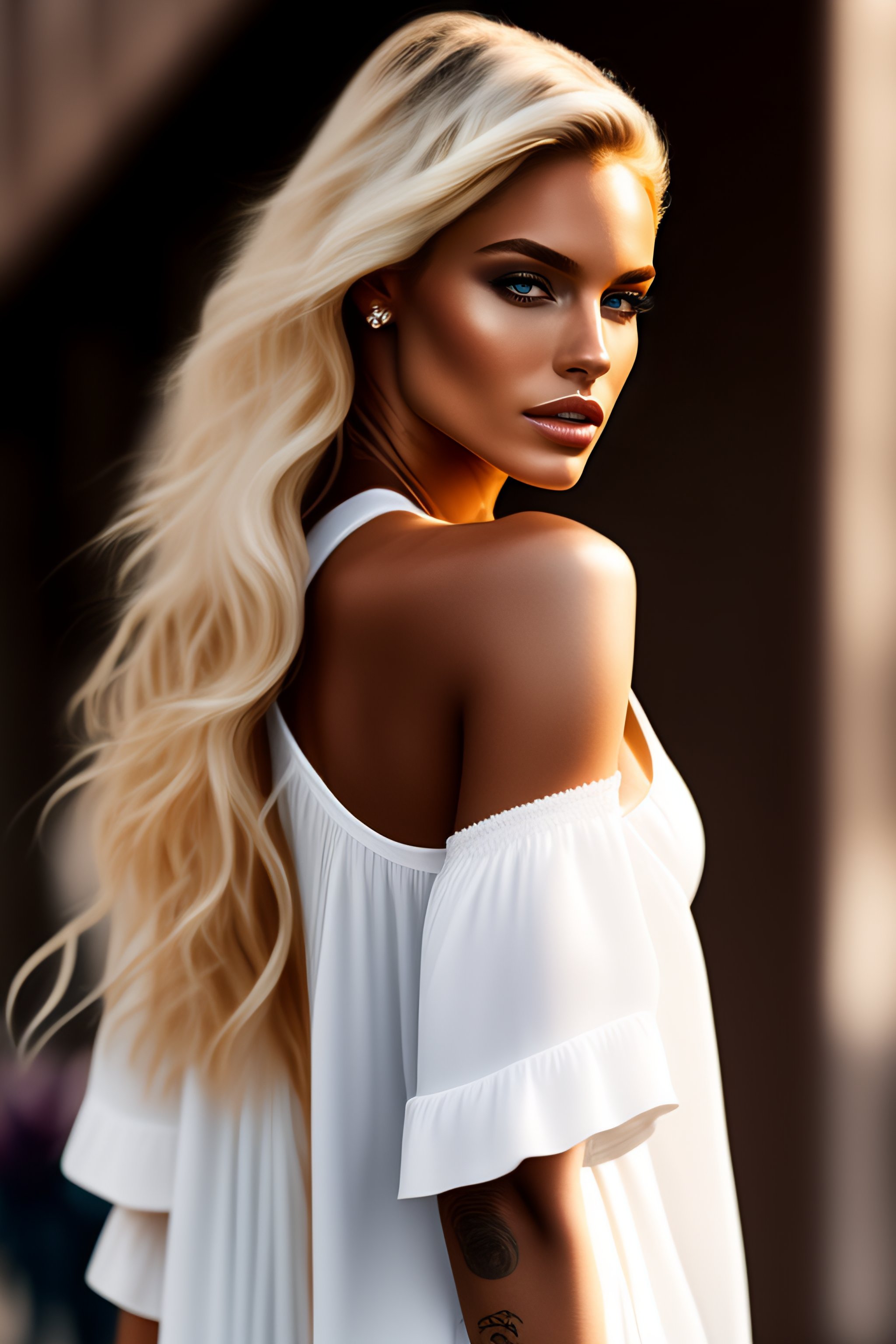 Lexica - Social media, white-skinned female model, urban style