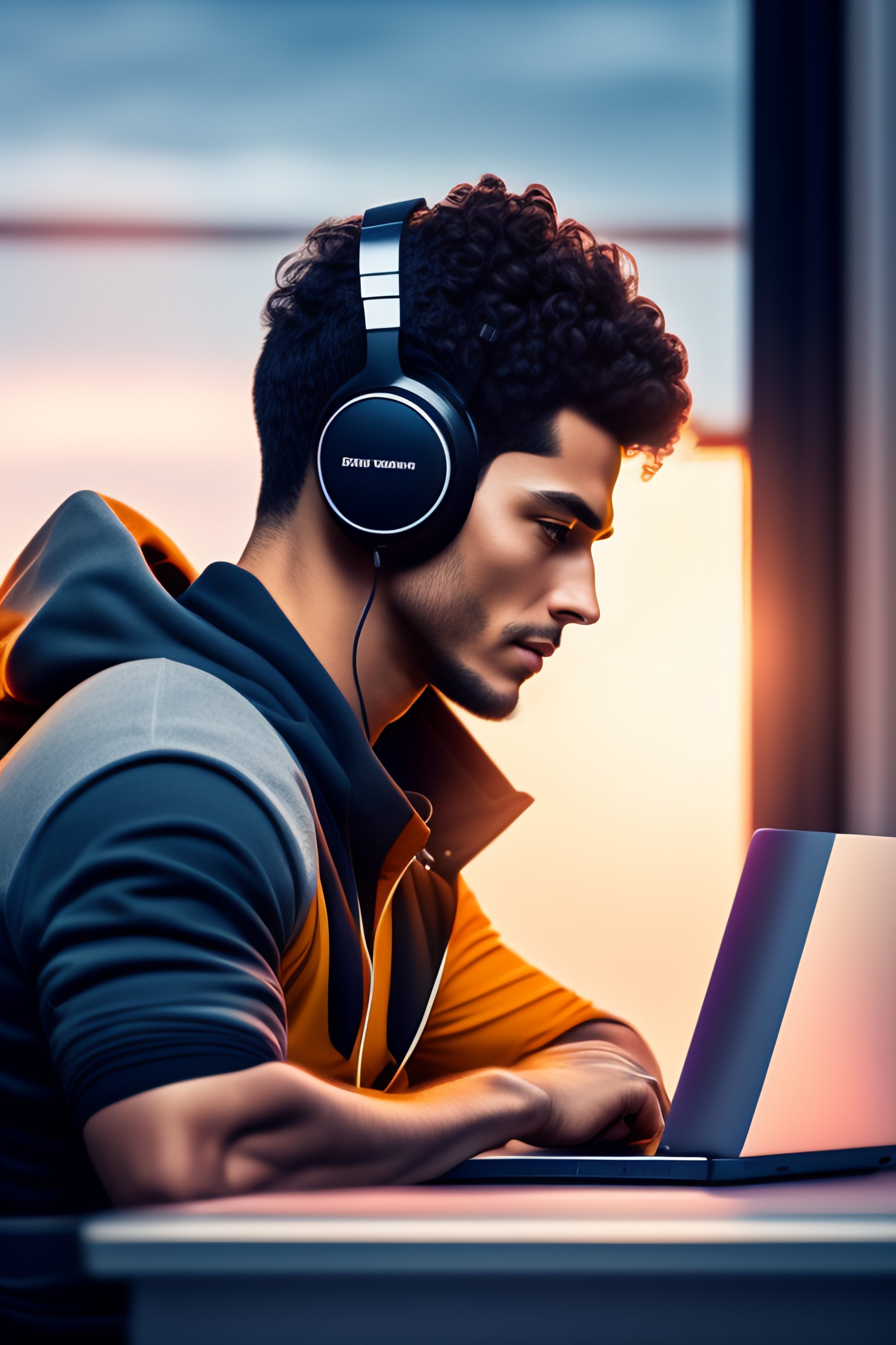 Lexica - Coder sitting in front of his laptop with his bi headphones on ...