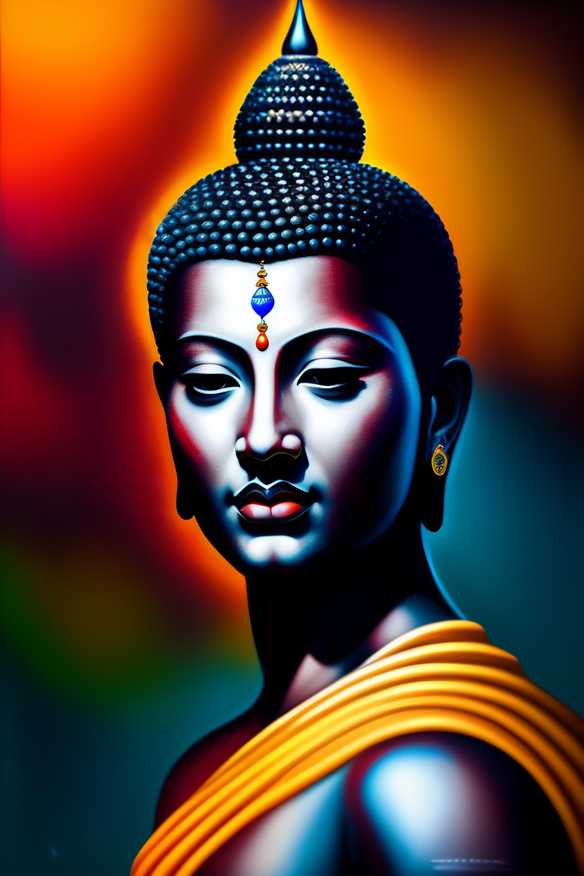 Lexica - An inspiring modern art painting of Gautam Buddha as he would ...