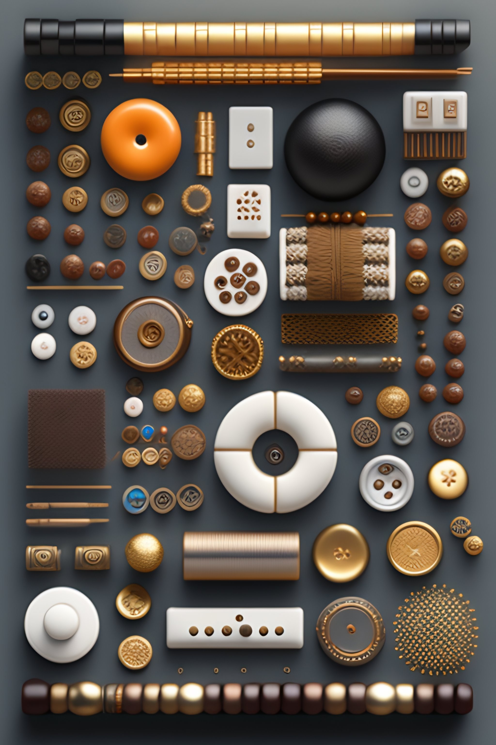 Lexica - Buttons, Costumes and props, Knolling, Knolling layout ...