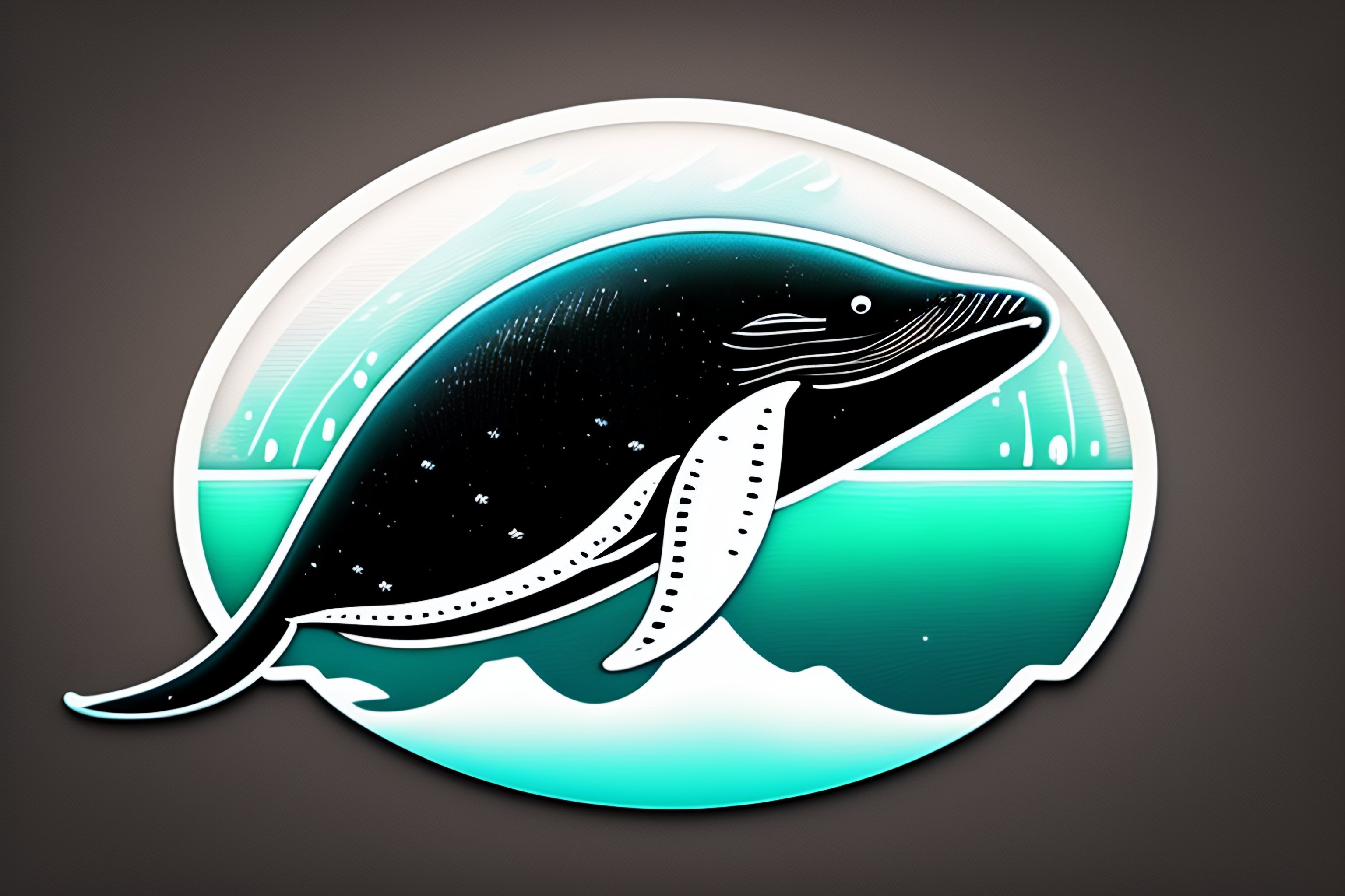 Lexica - A text logo saying "The Money Whale", black and white, neon ...