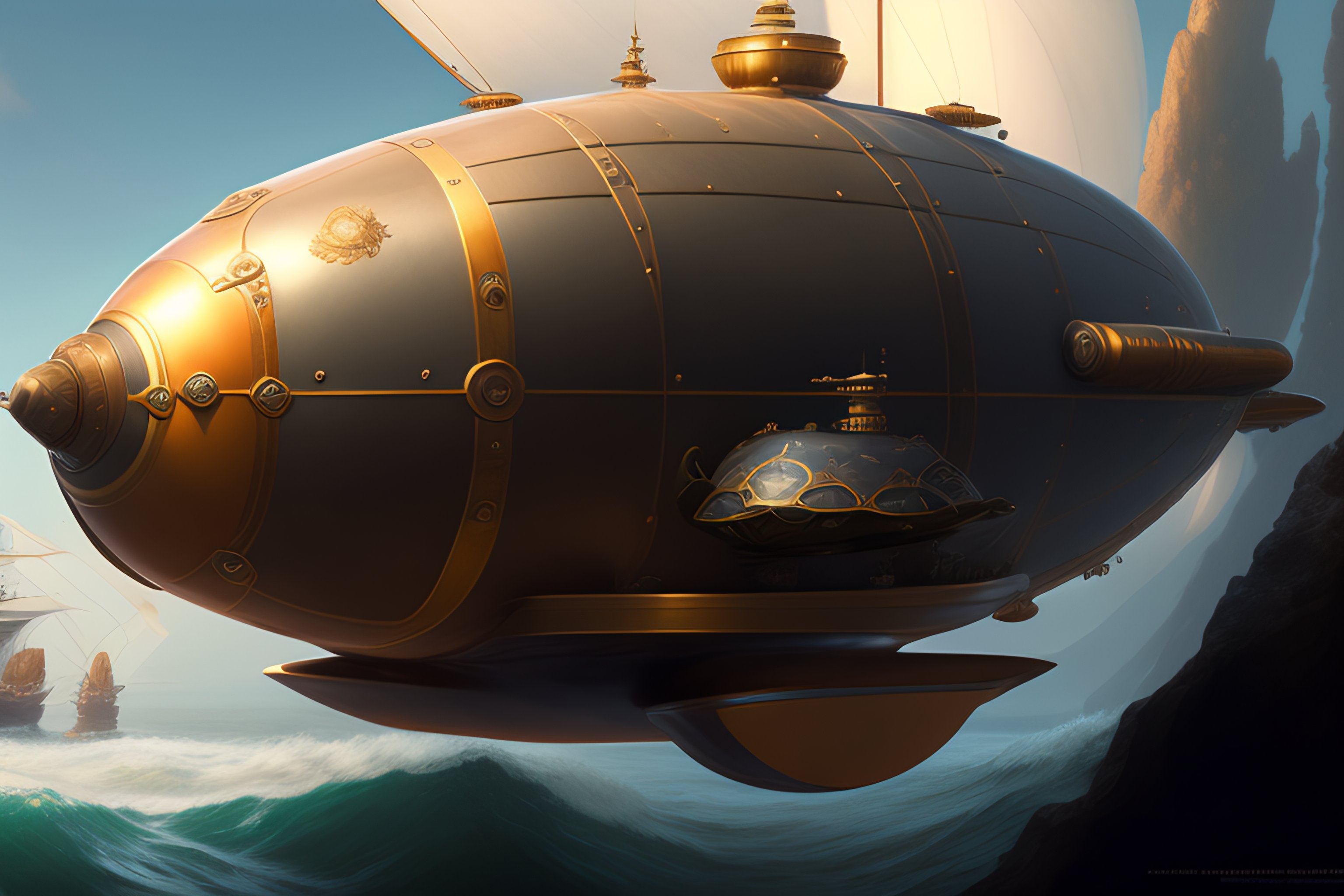 Lexica - A steampunk submarine in the shape of a sea turtle by stanley ...