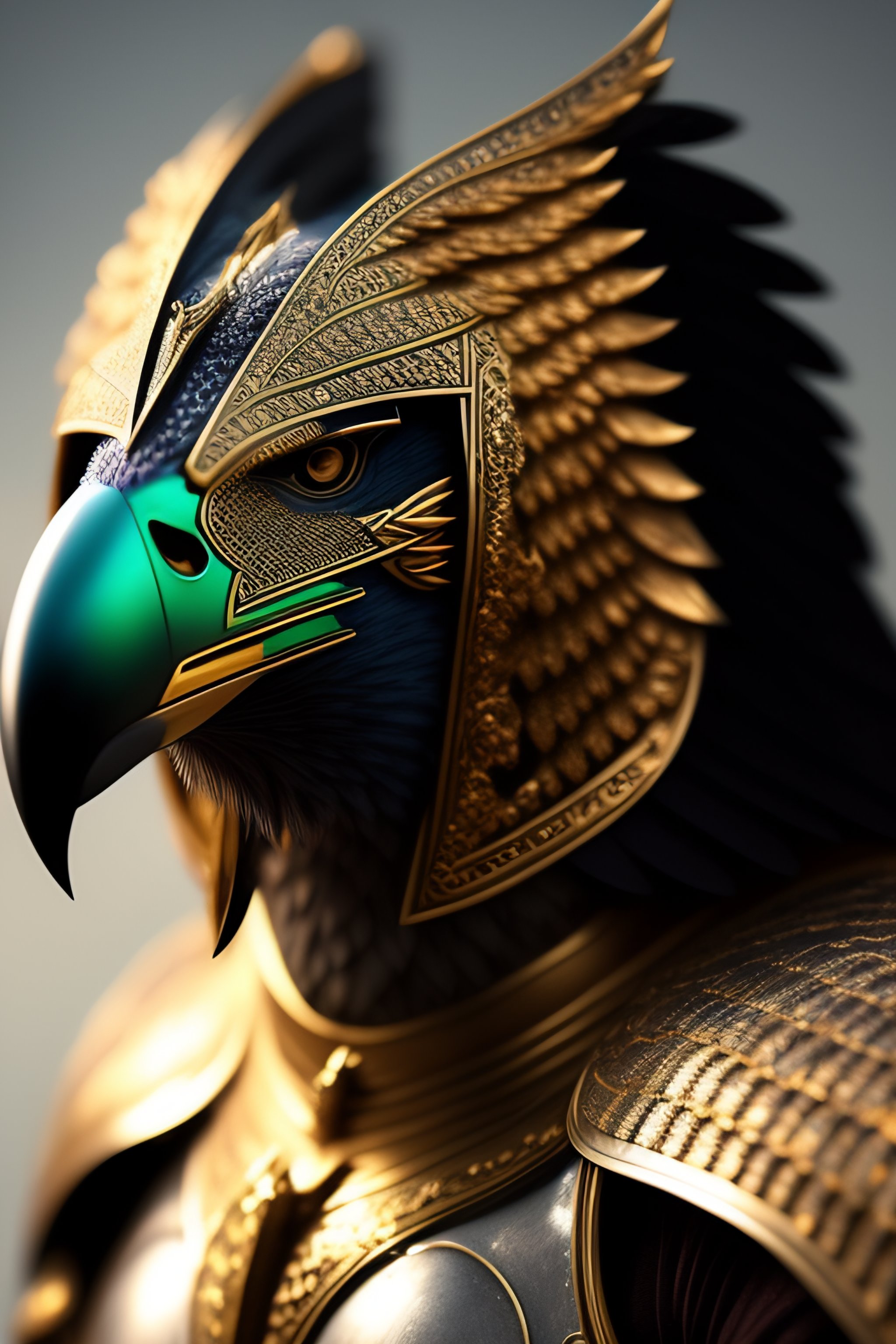 Lexica - Mysterious minimalist eagle armor medieval art