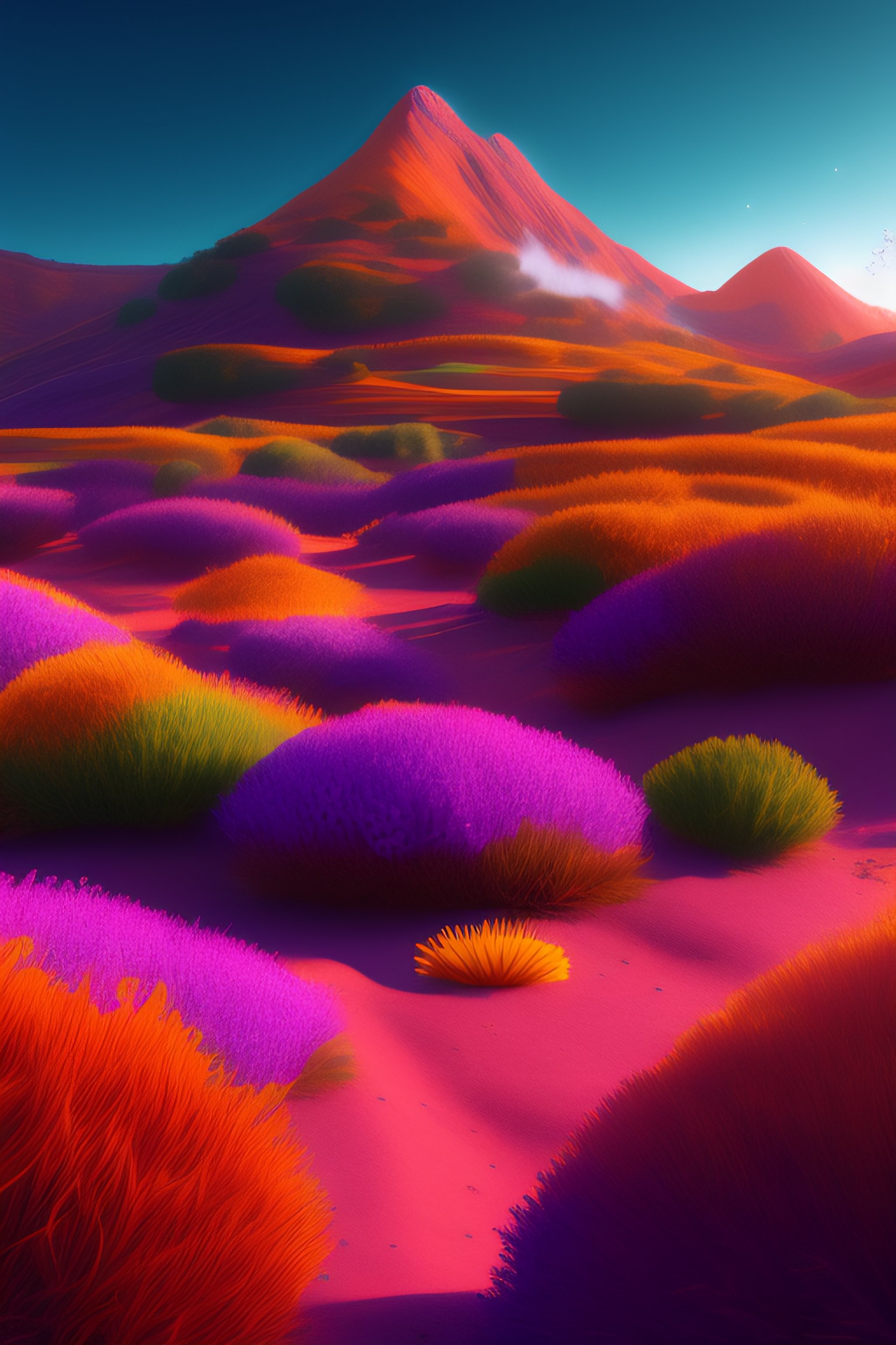 Lexica - Fish eye perspective! digital illustration of colorful rolling ...