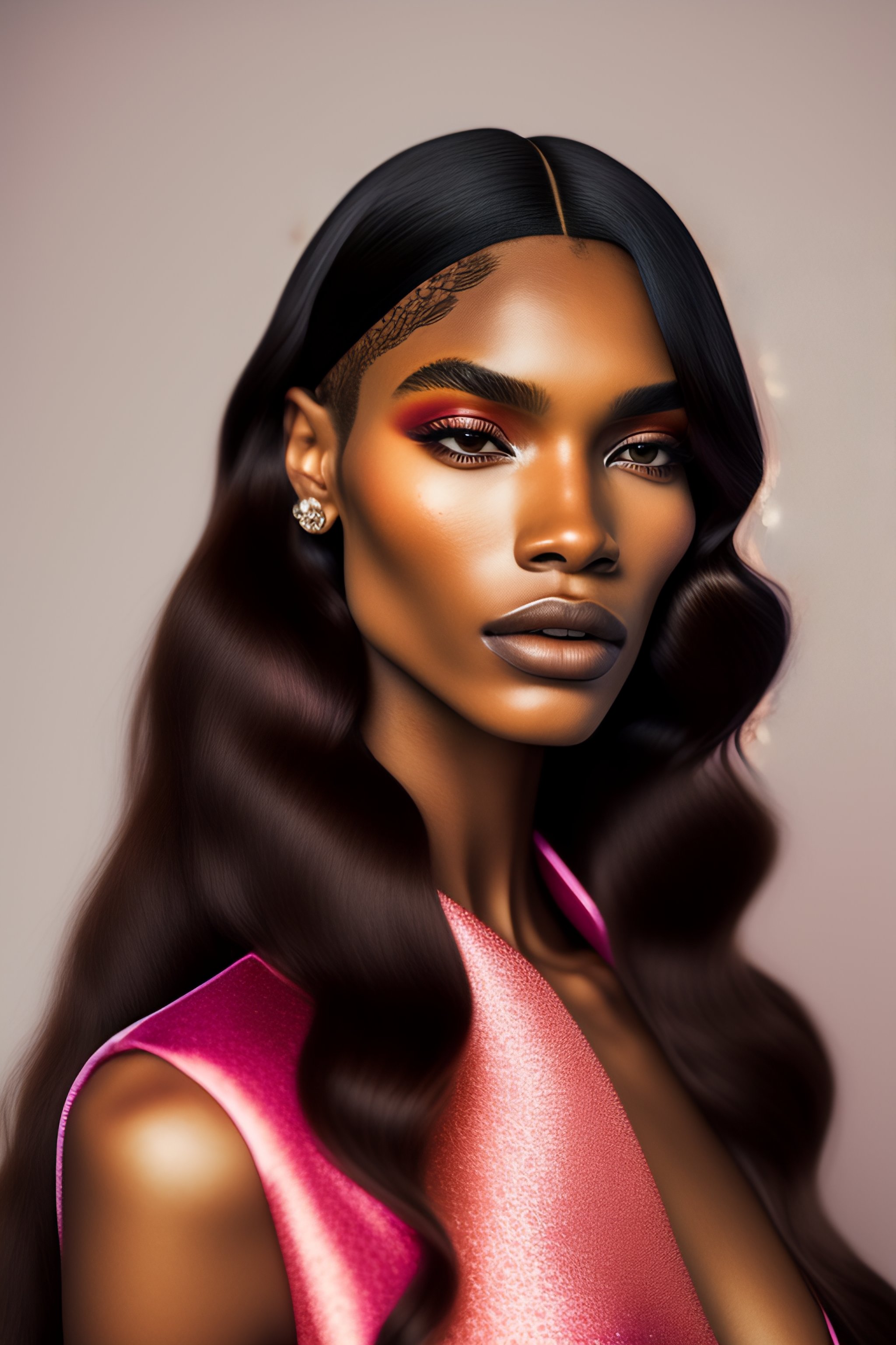 Lexica - A photo close-up of a beautiful long haired woman with light ...