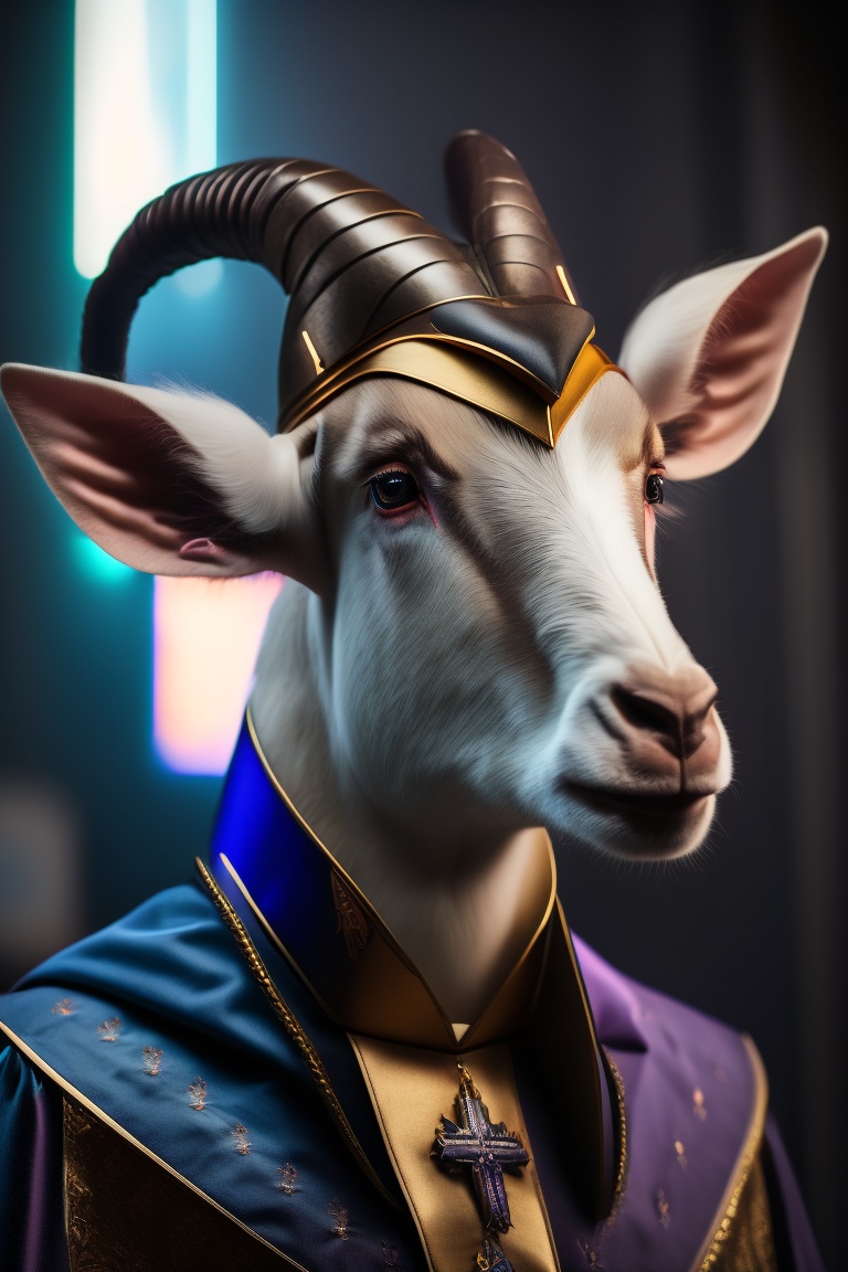 Lexica - Portrait of a goat's head wearing a catholic pope's dress ...