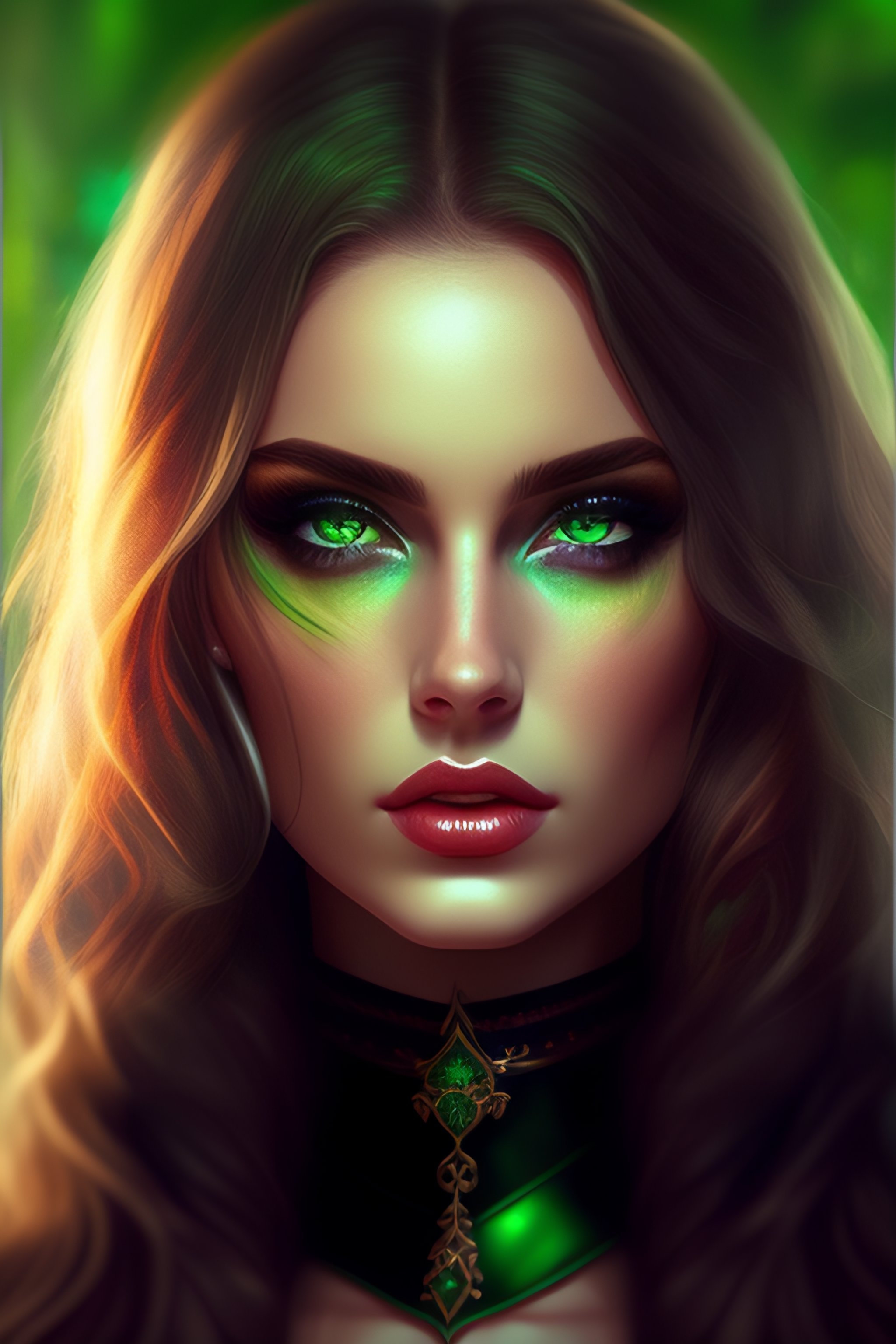 Lexica - Gorgeous gothic girl, cinematic, realistic, digital art, green ...