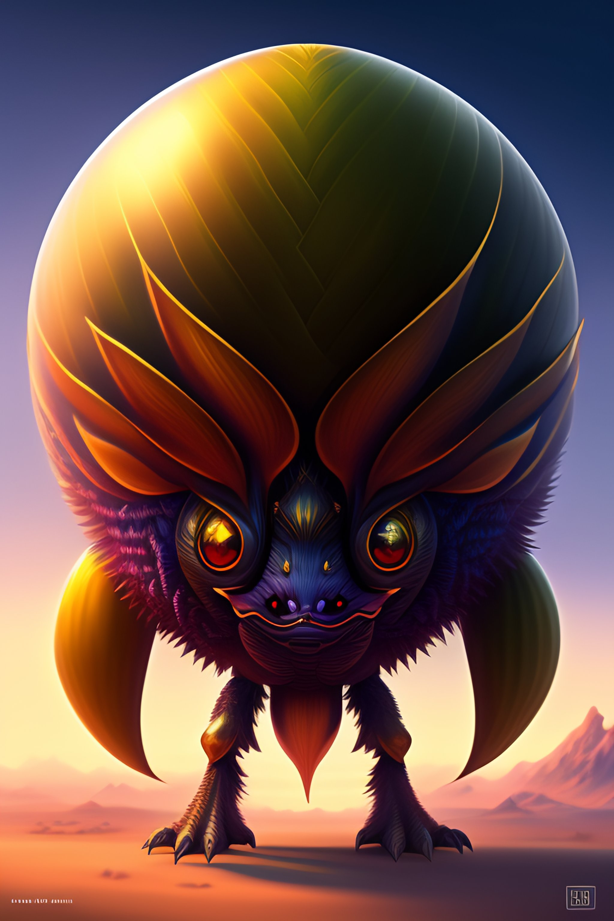 Lexica - A humanoid artichoke monster with large orb eyes, highly ...