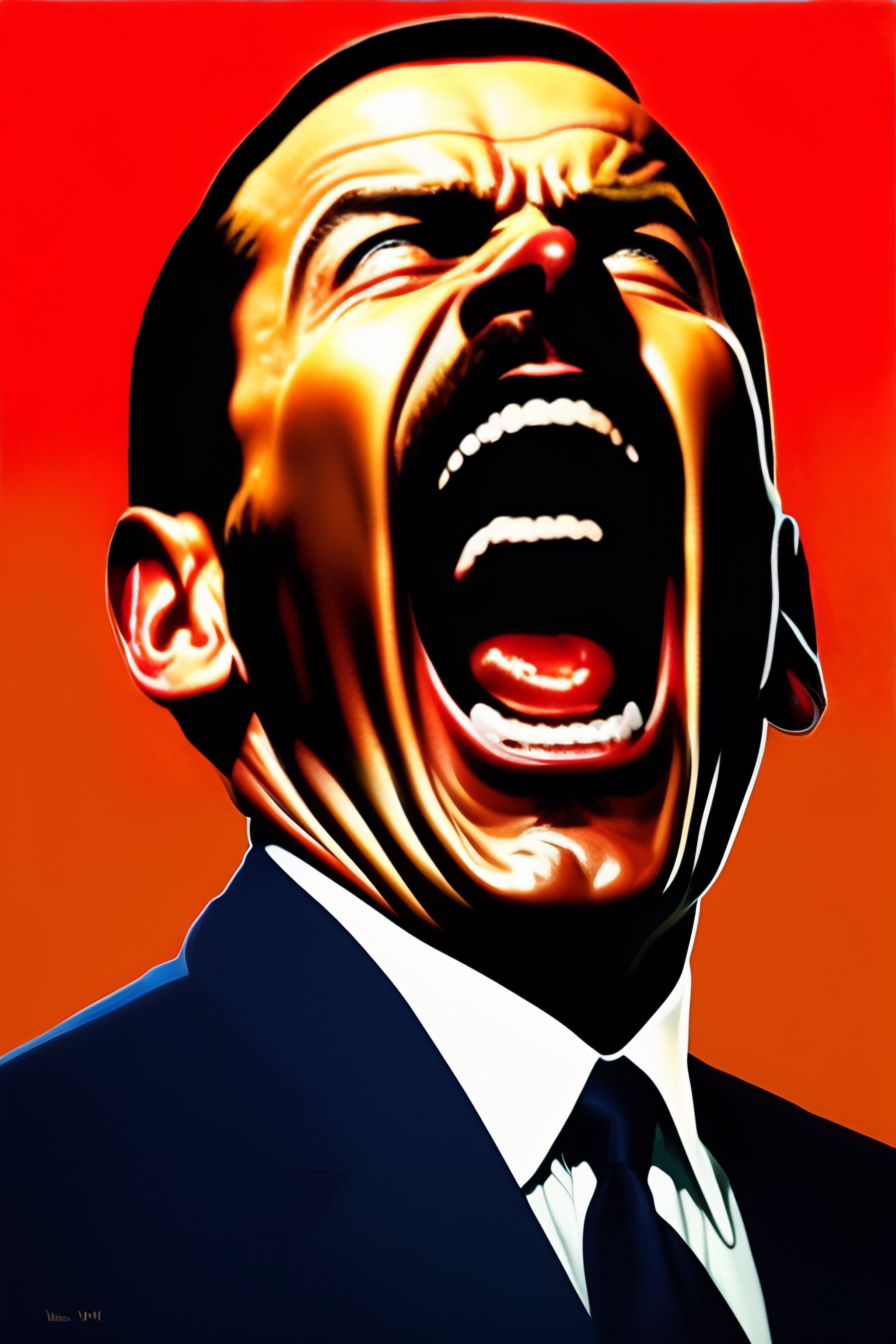 Lexica - A portrait of Walter White screaming in the style of Edvard Munch