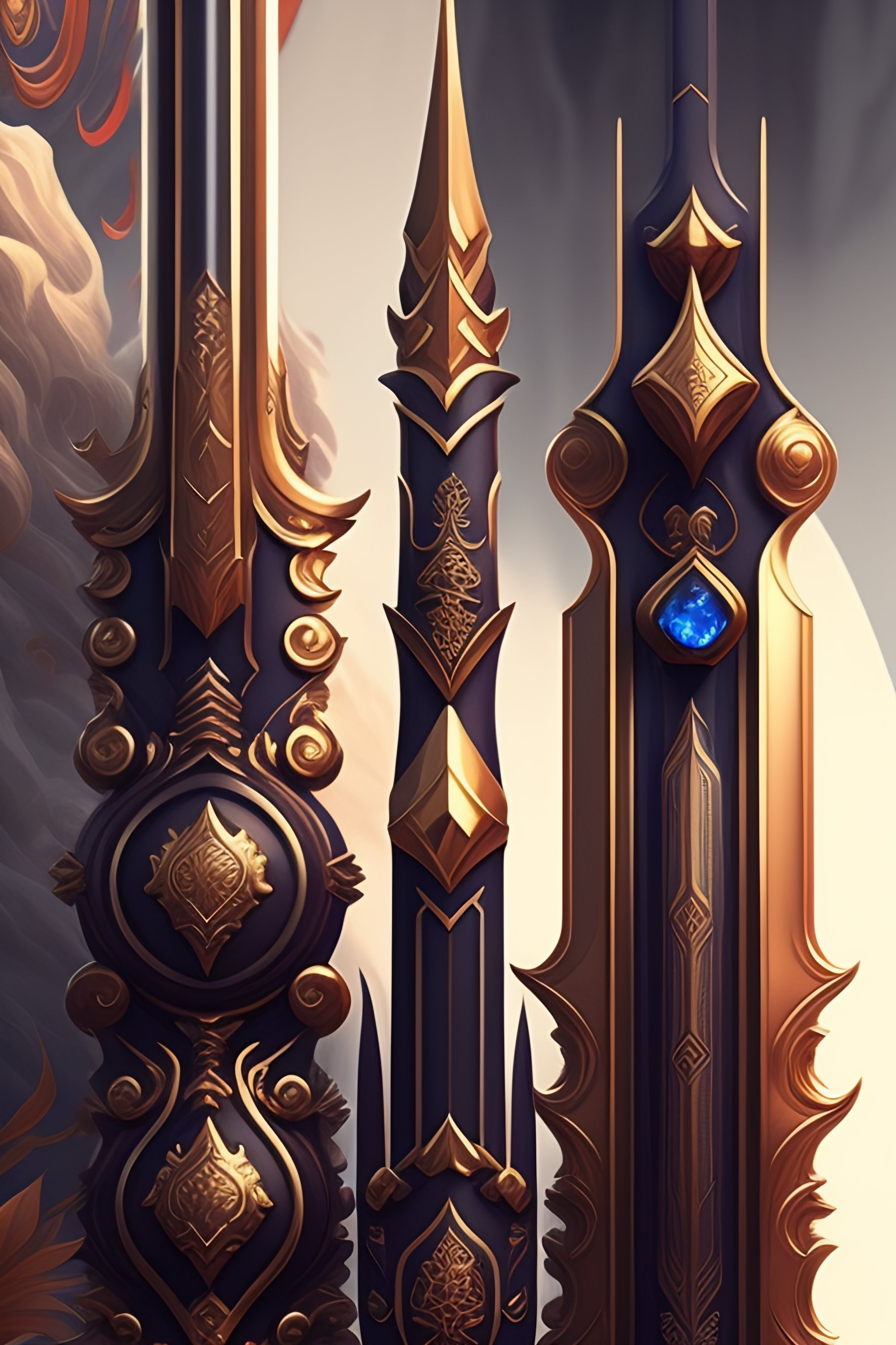 Lexica - A set of 2d weapons, an ultrafine detailed painting by james jean, octopath traveler ...