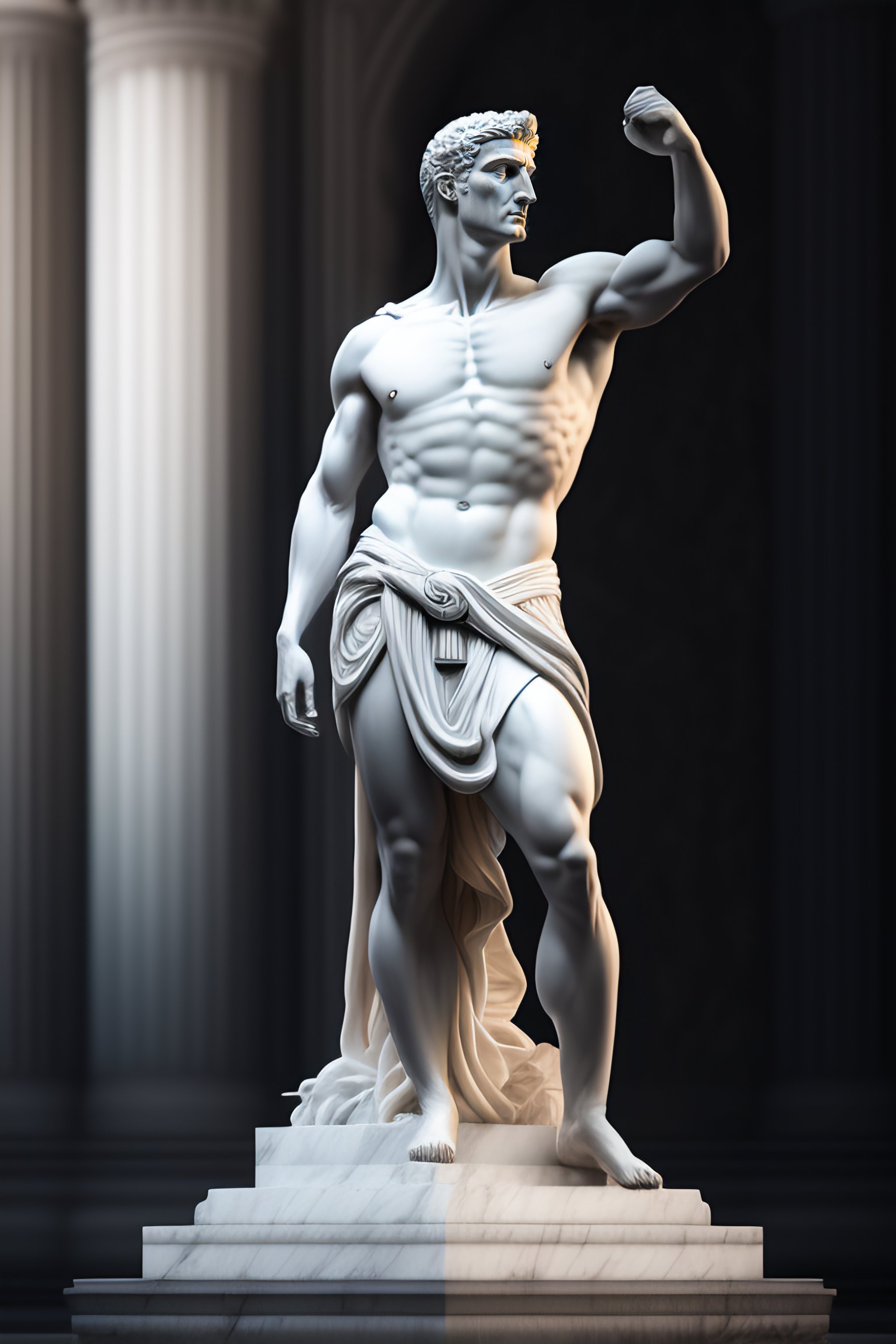Lexica - Full body portrait of a realistic greek white marble statue of ...