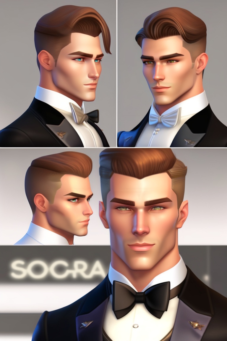 Lexica - Male Fair complexion Well-defined jawline, medium-sized nose ...