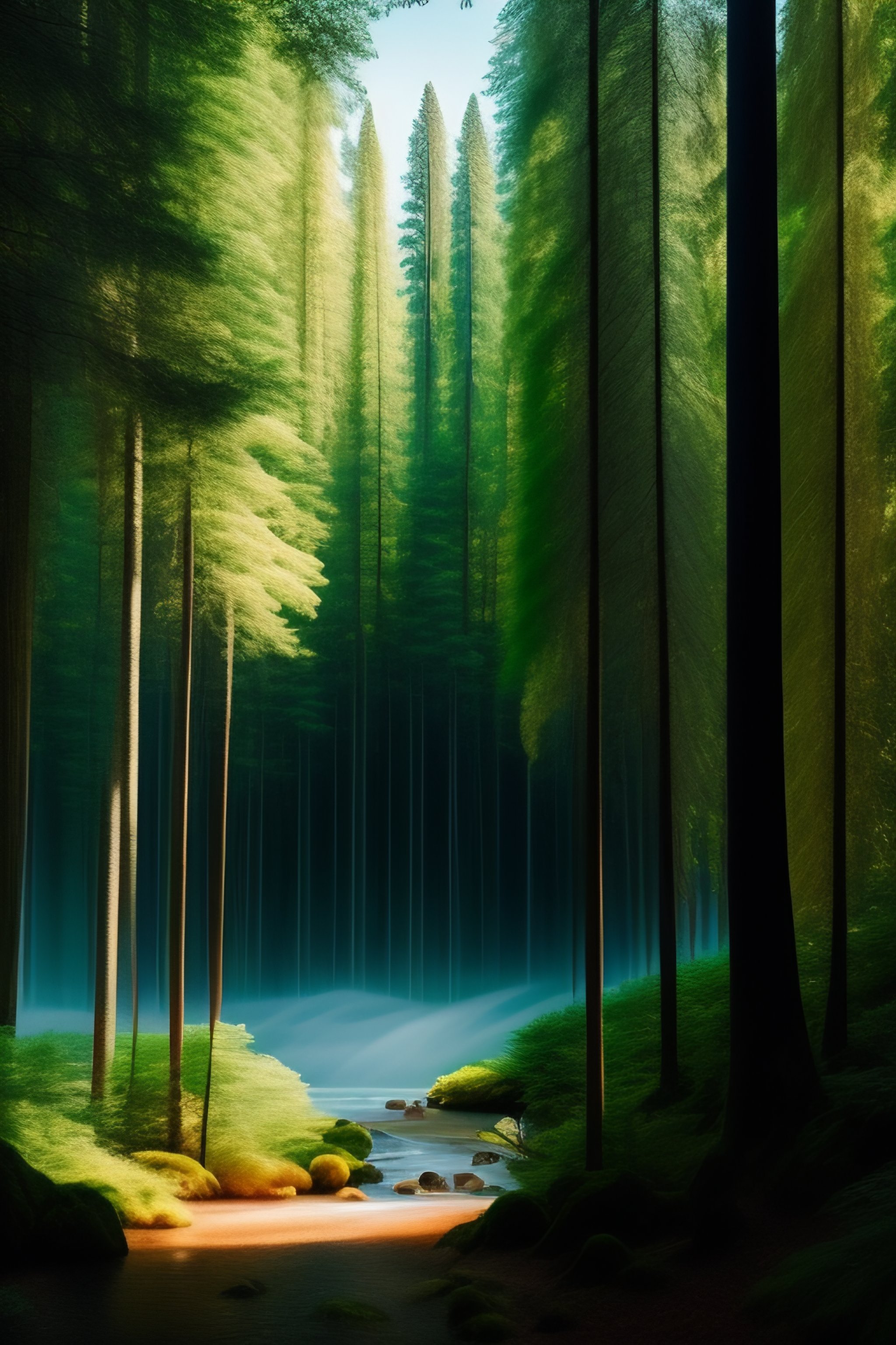 Lexica - A photo of valley of trees