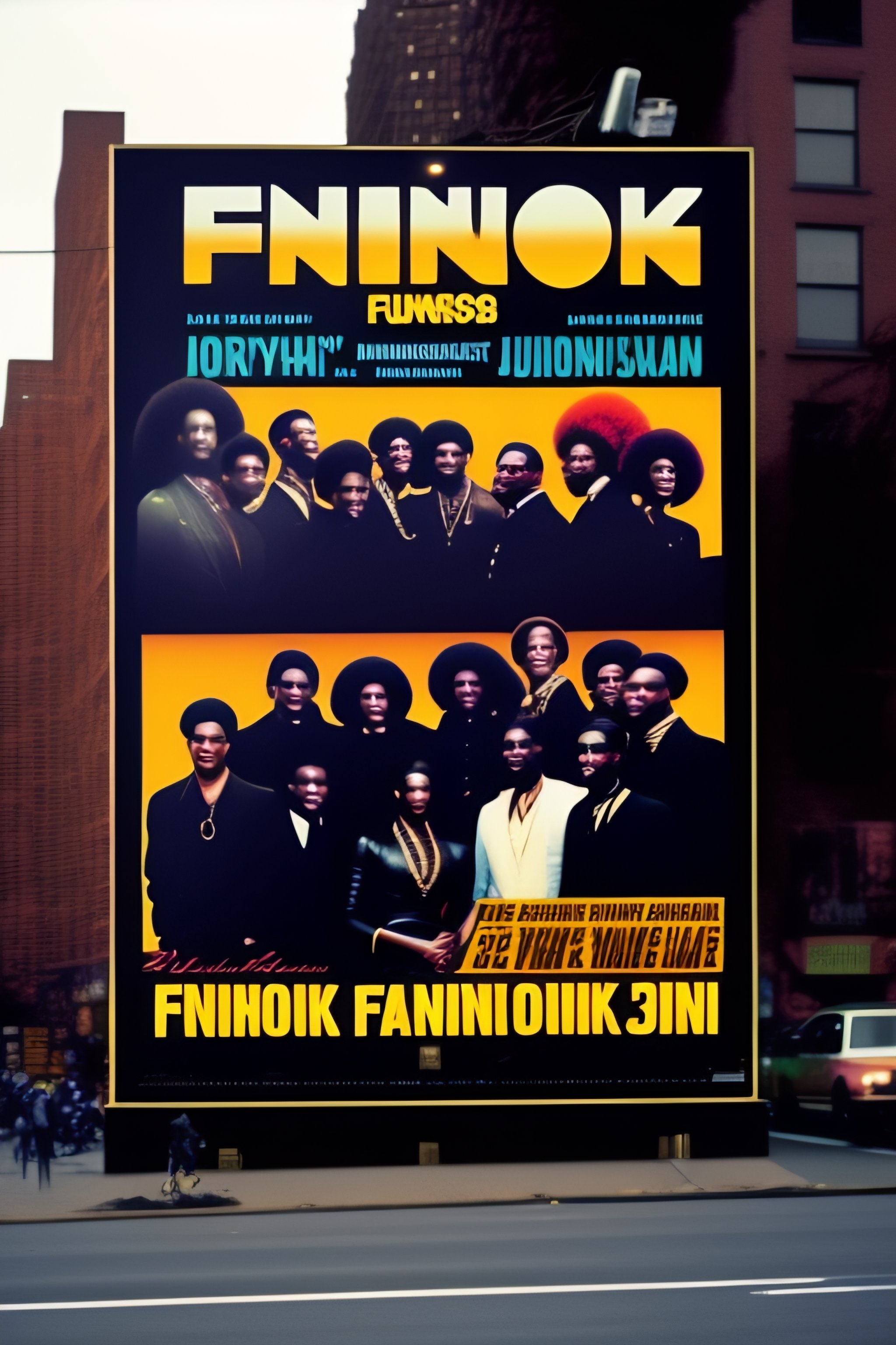 Lexica - Concert poster of a black music funk band in the 1972 in New ...
