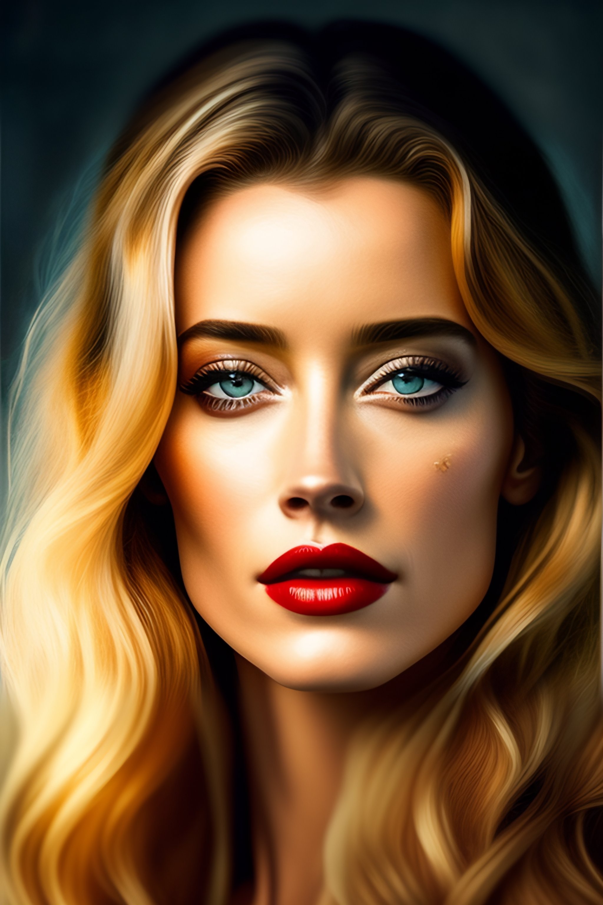Lexica - A portrait of Amber Heard and Eva Green's faces combined into ...