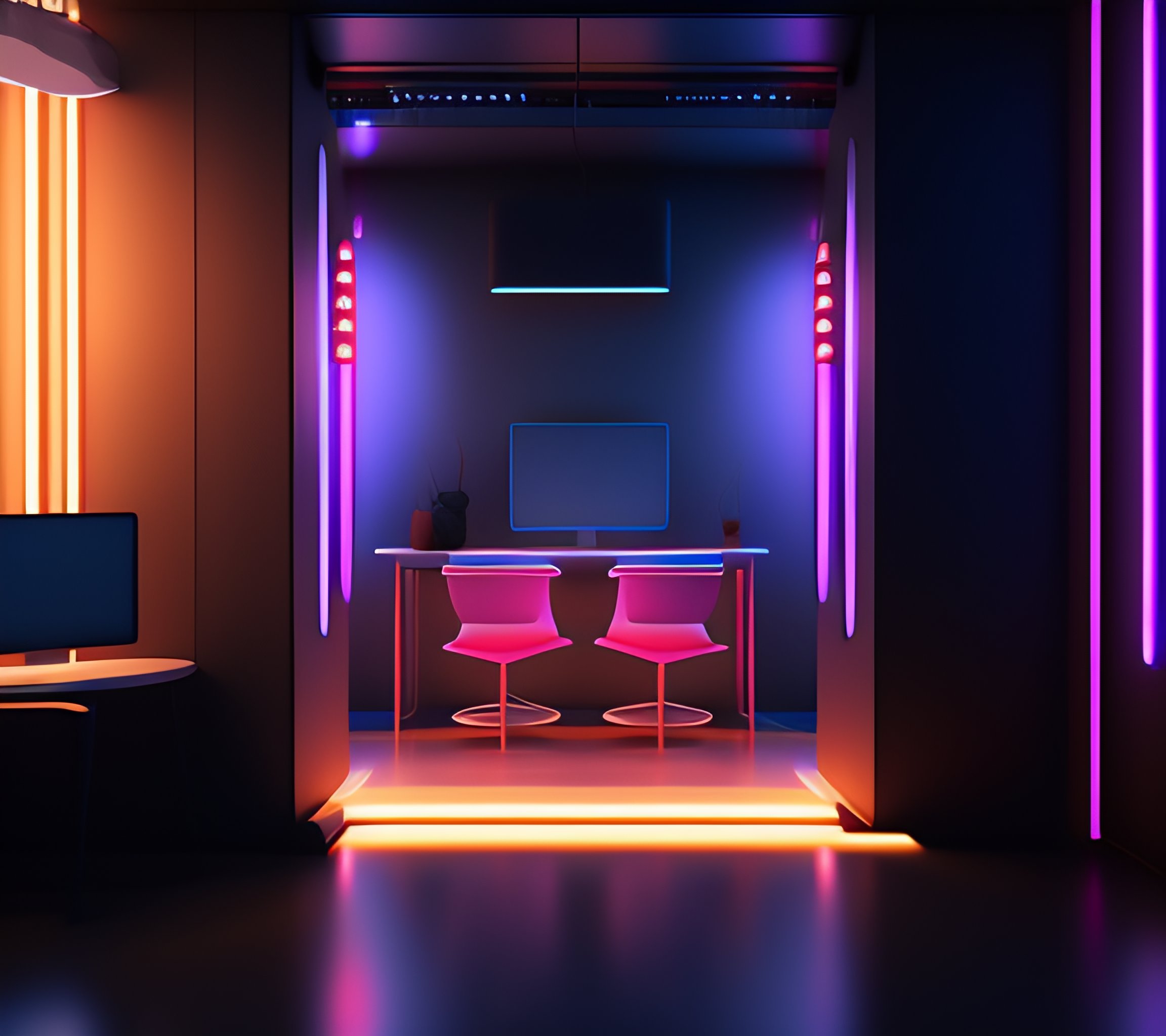 Lexica - Computer station with lights, concept art, octane render, 8k ...