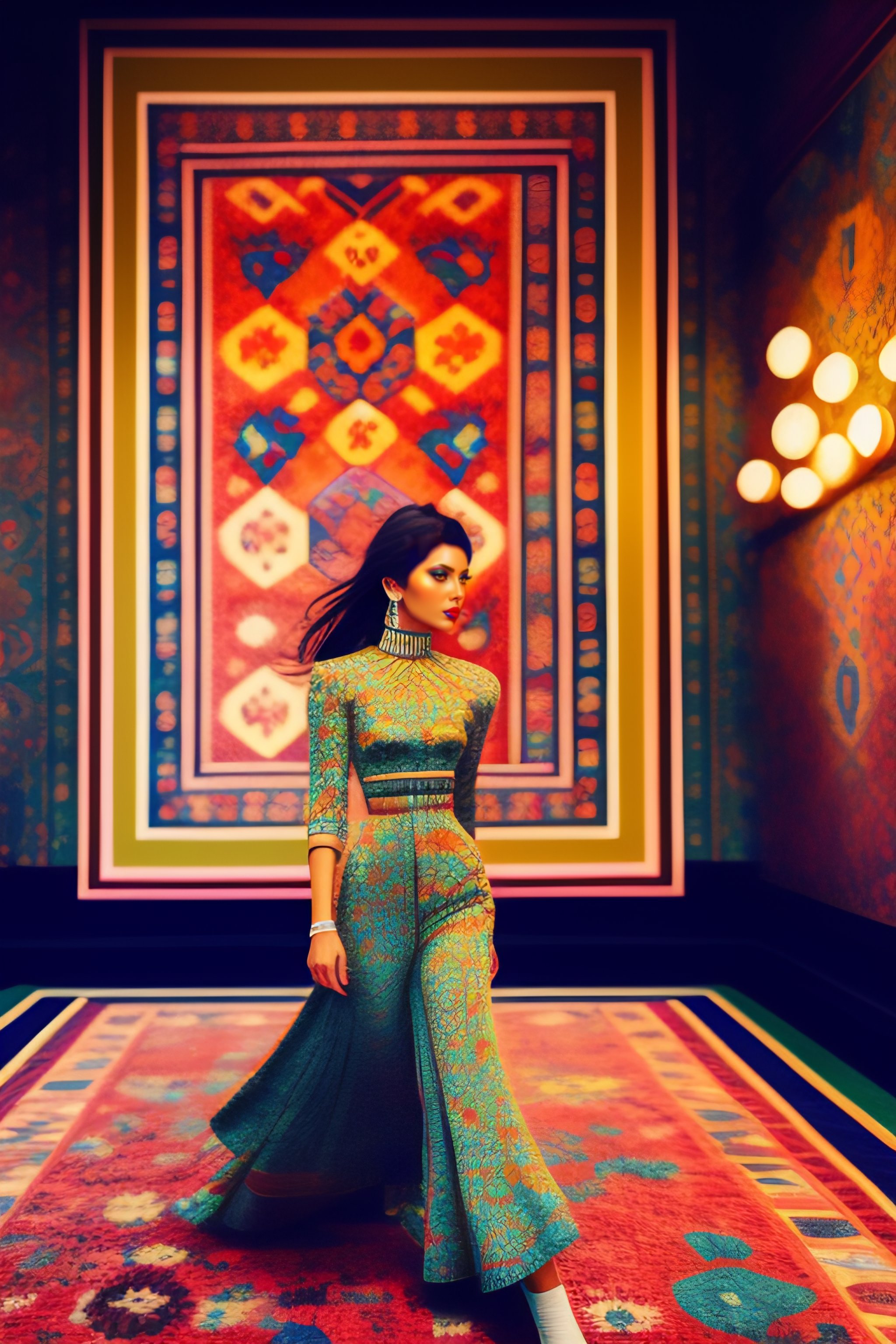 Lexica - Persian pop art , fashion style, urban art , Persian Carpet ...