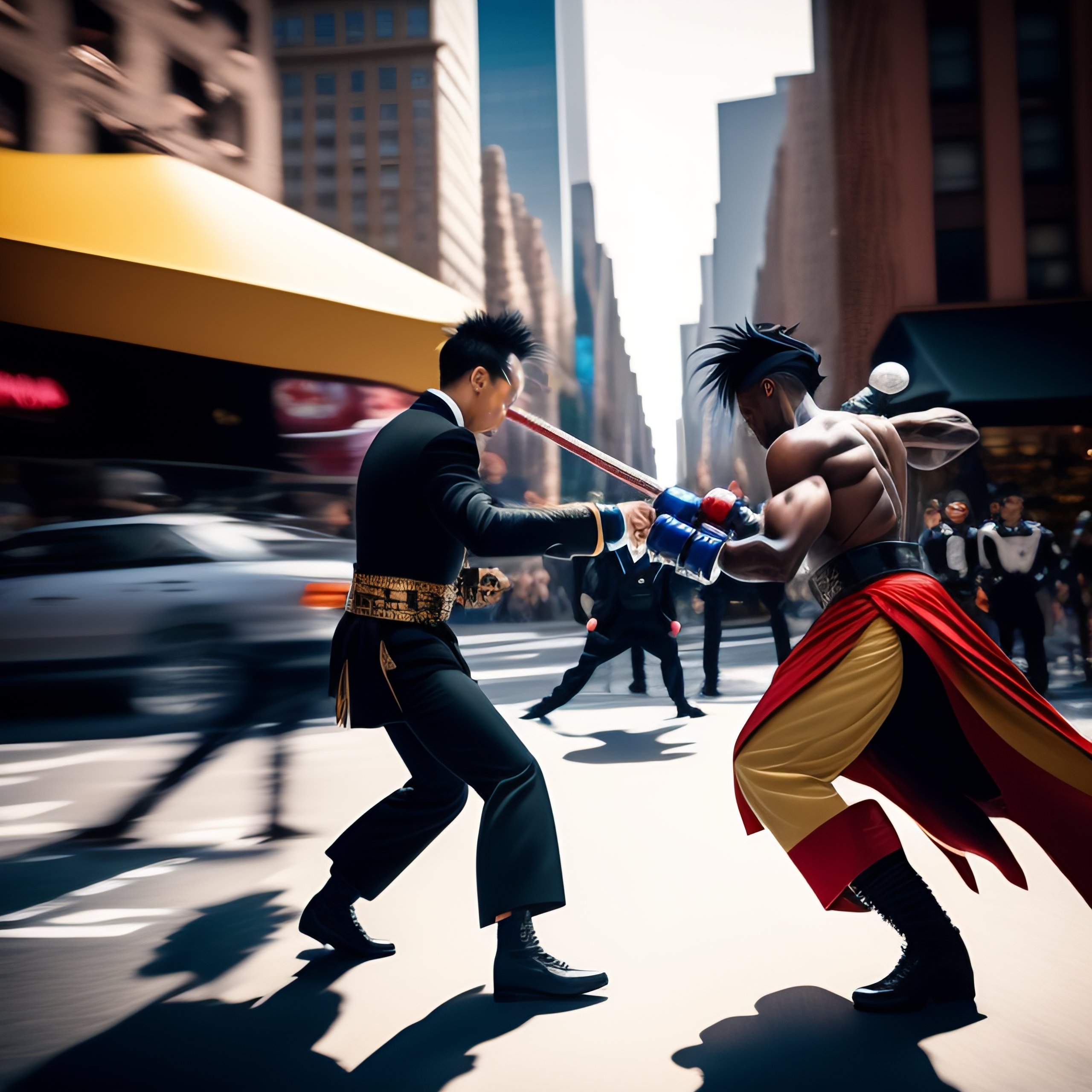 Lexica - Anime style fight scene in new york city