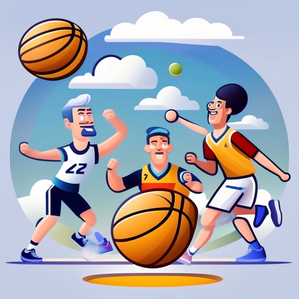 People Playing Basketball Cartoon