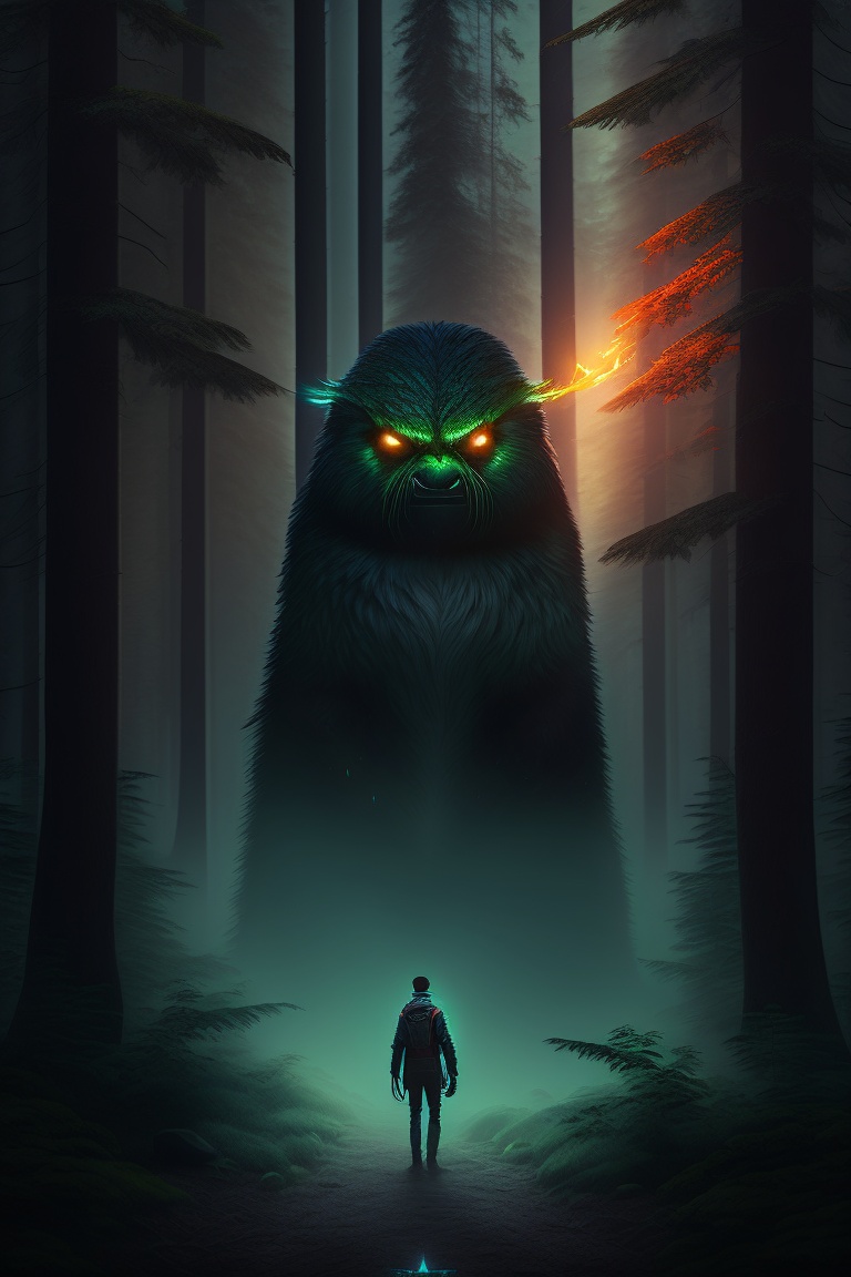 Lexica - Produce a poster for a horror movie about a cursed forest ...