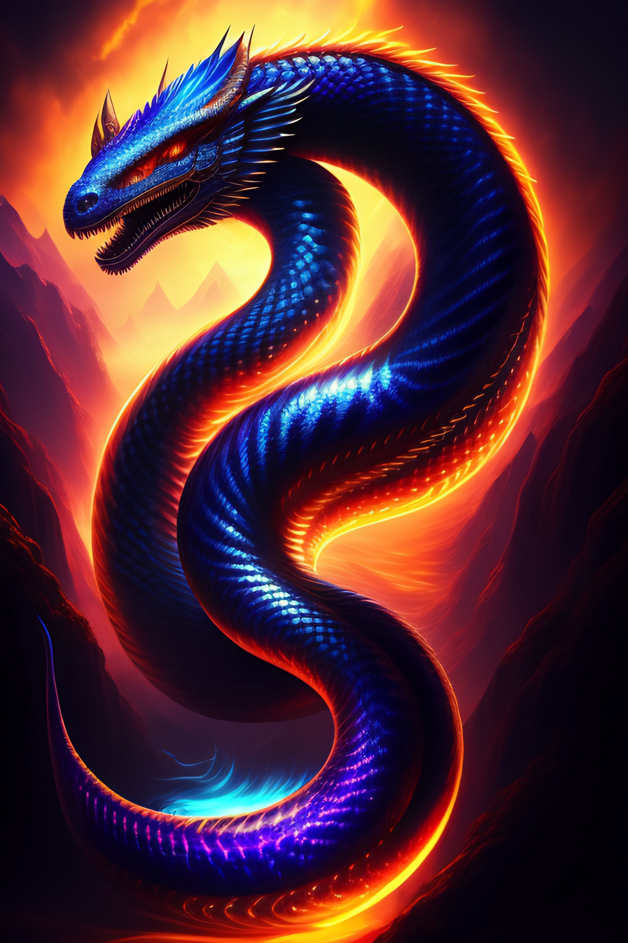 Lexica - Best quality highres 8k ultra-detailed vivid serpent Spirit ...
