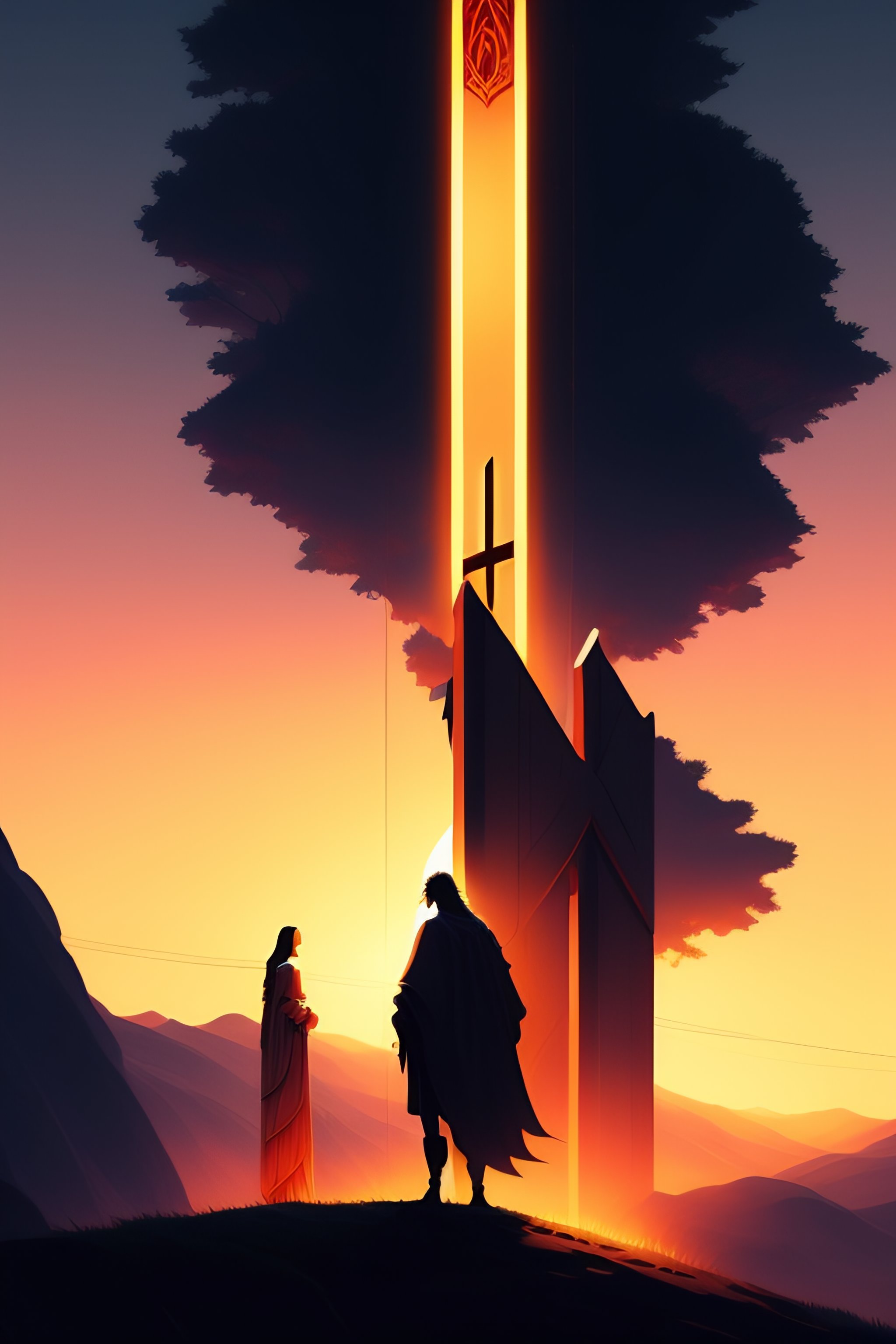 Lexica - Jesus in the cross, by makoto shinkai and ghibli studio ...