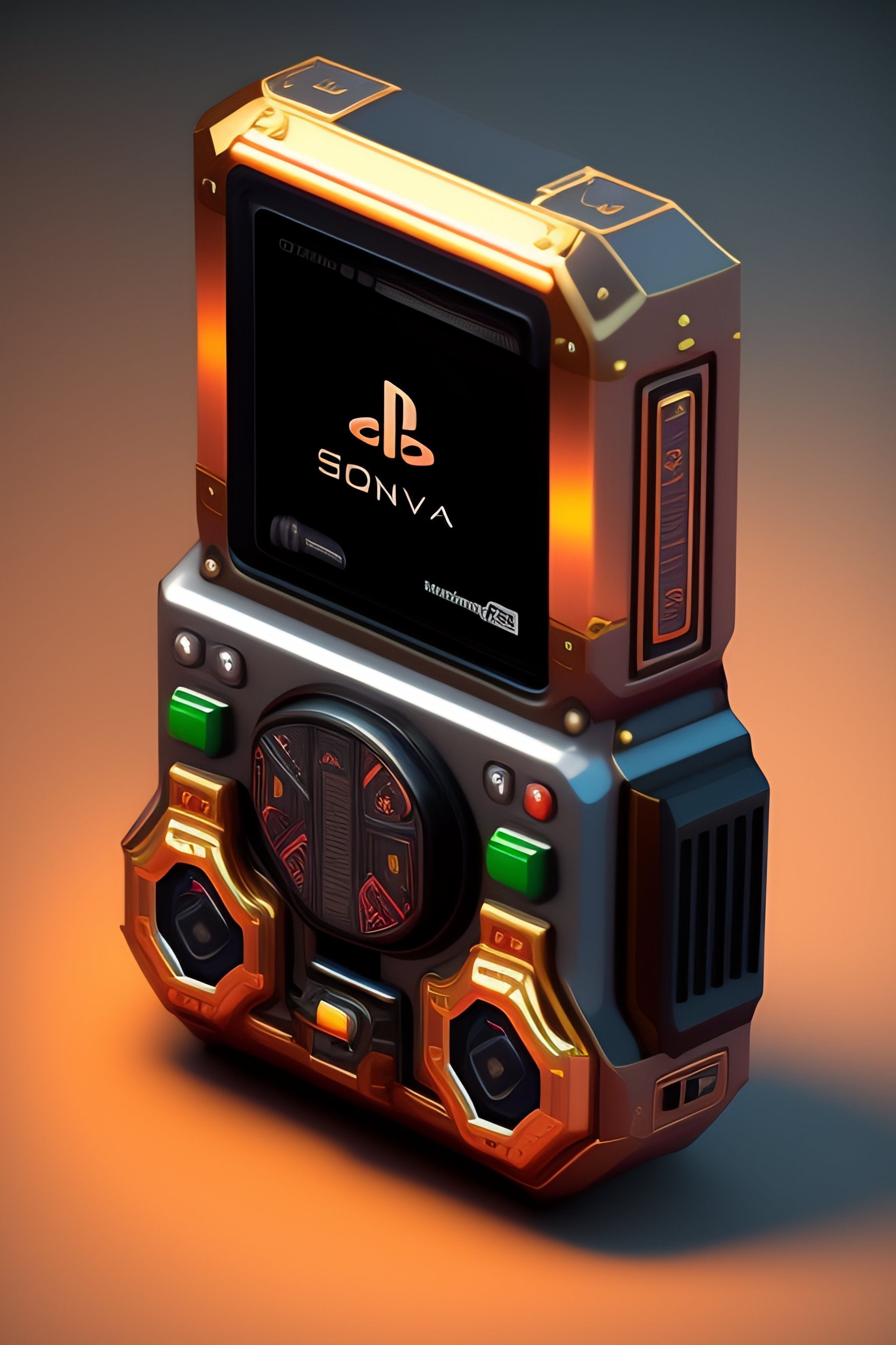 Lexica - A isometric digital painting of a steampunk PlayStation ...
