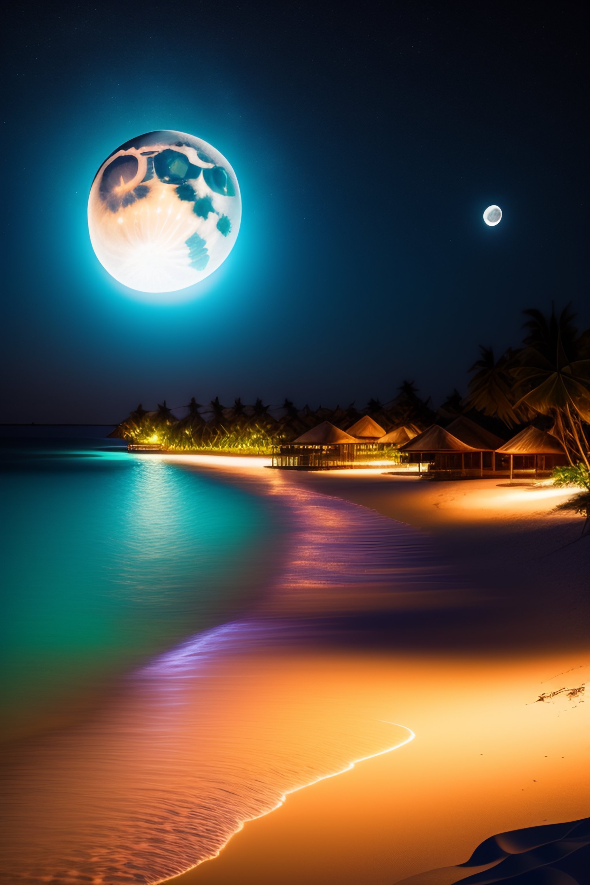 Full Moon Night Beach