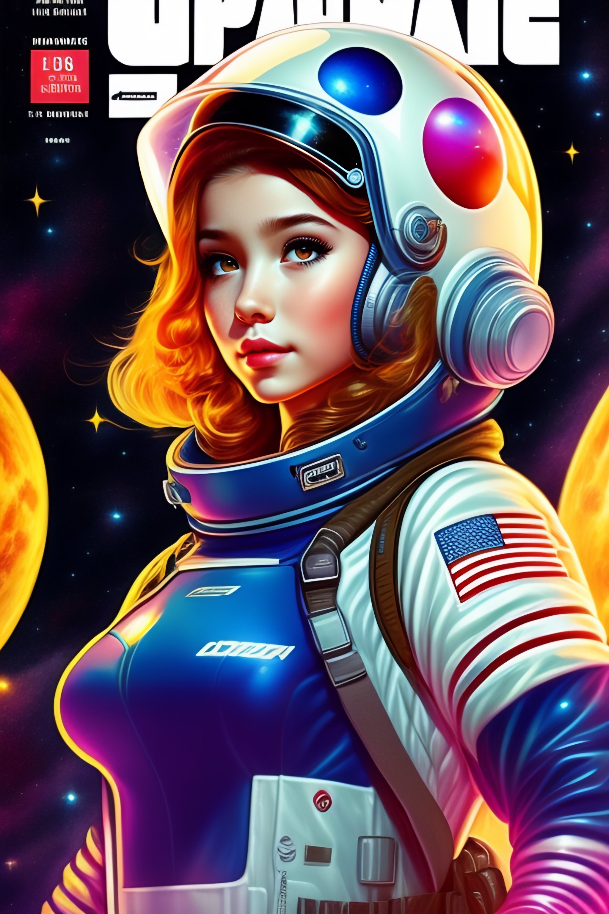 Lexica - A girl in the style comic, in a spacesuit