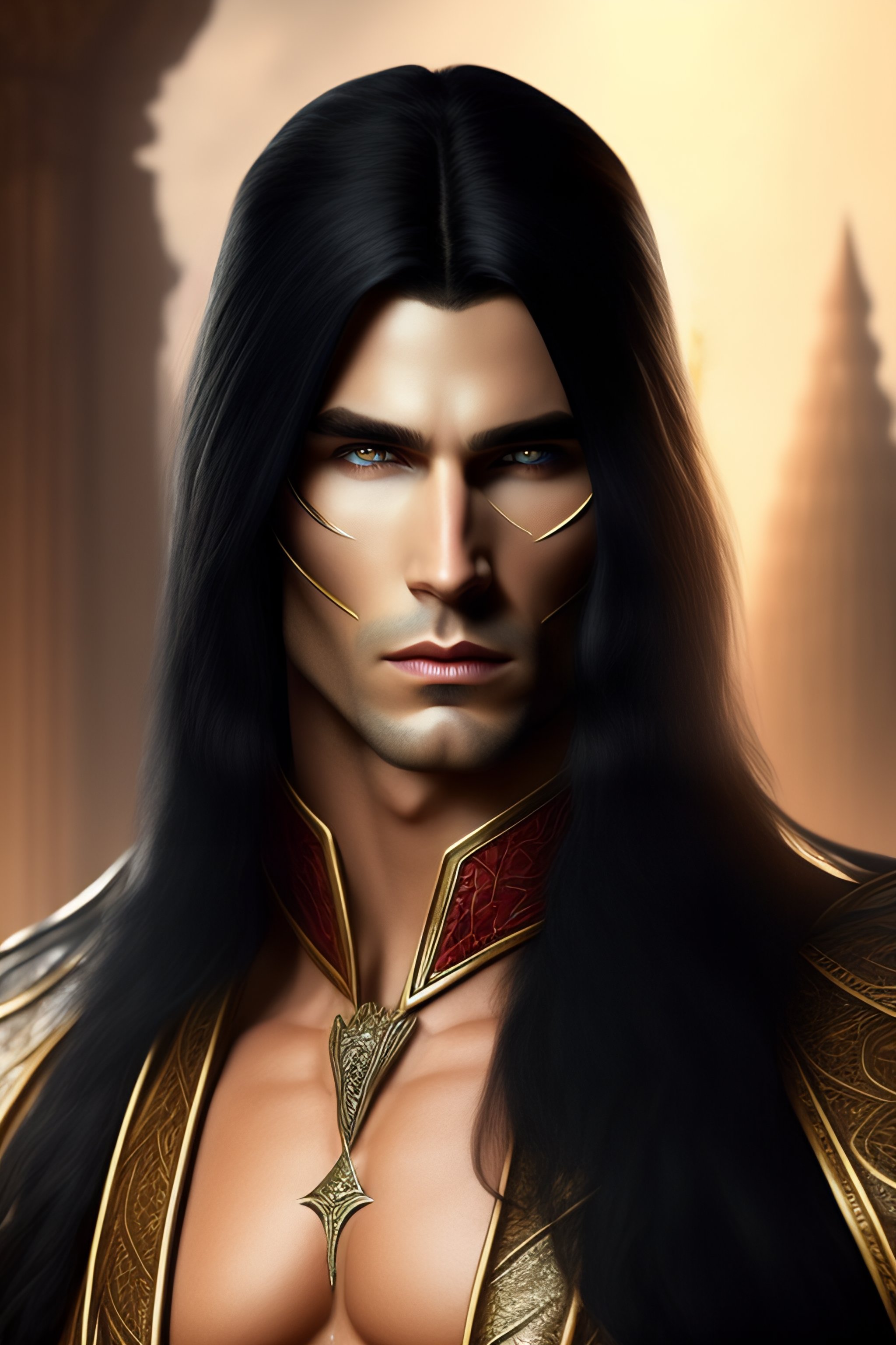 Lexica - Elf male with eye patch, long black hair,