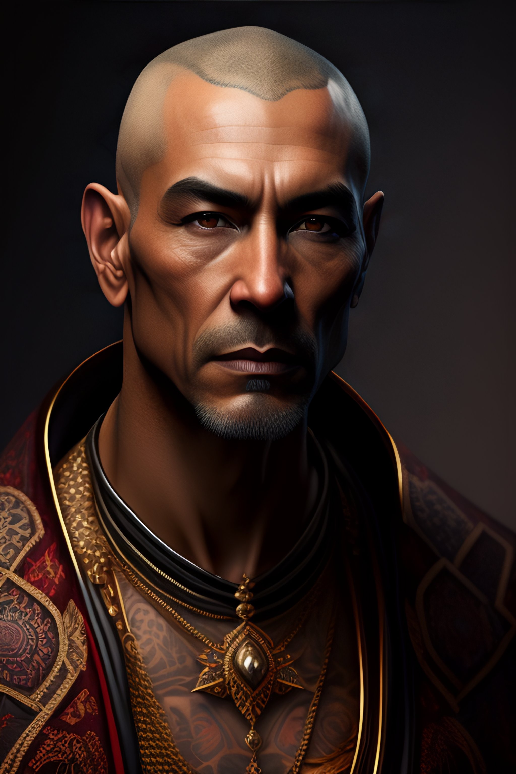 Lexica - A caucassian archer 45 years old, shaved head, punk, intricate ...