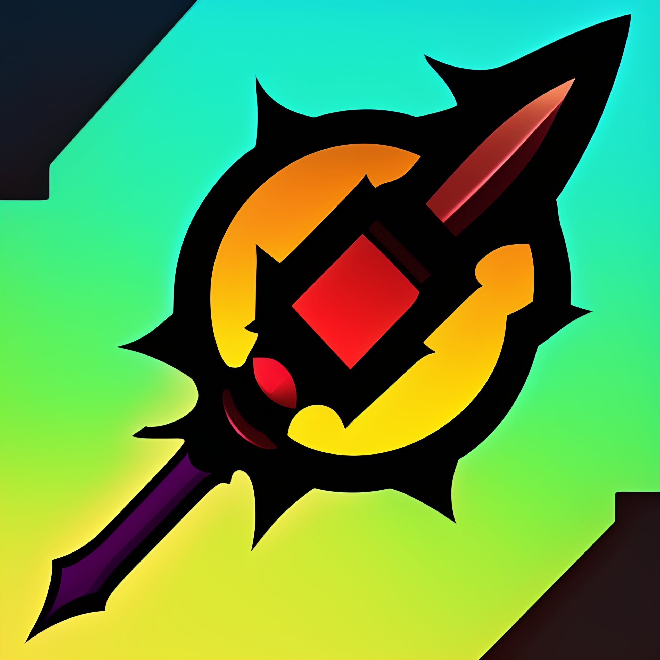 Lexica - Dark magic spear attack icon for a 2d video game, moba ability