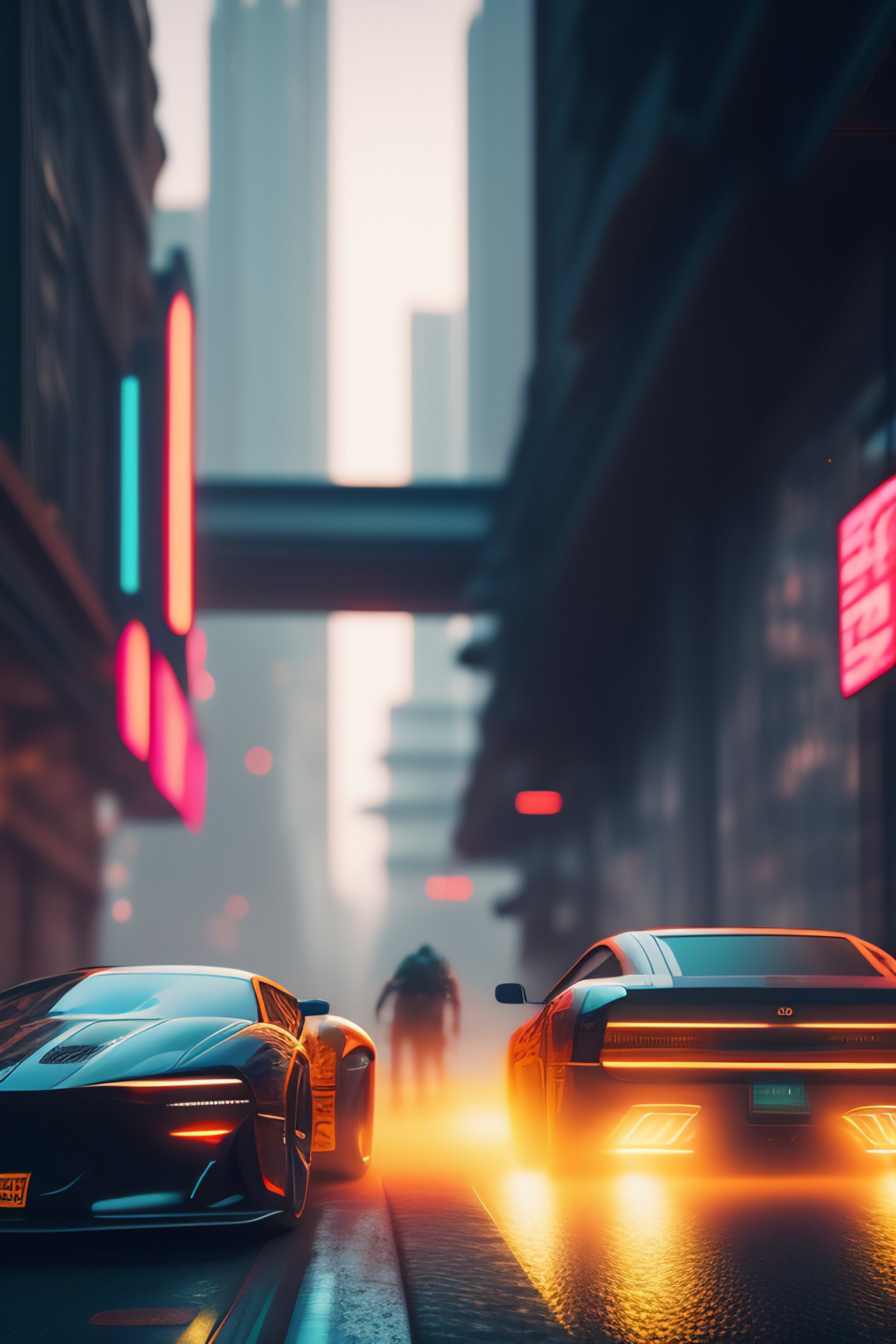 Lexica - 8k cyberpunk city background, fully detailed flying sifi cars ...