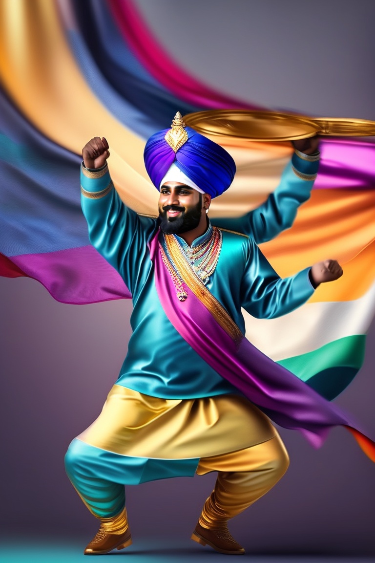 Lexica - Punjabi cultural show background, bhangra dancing young lad ...