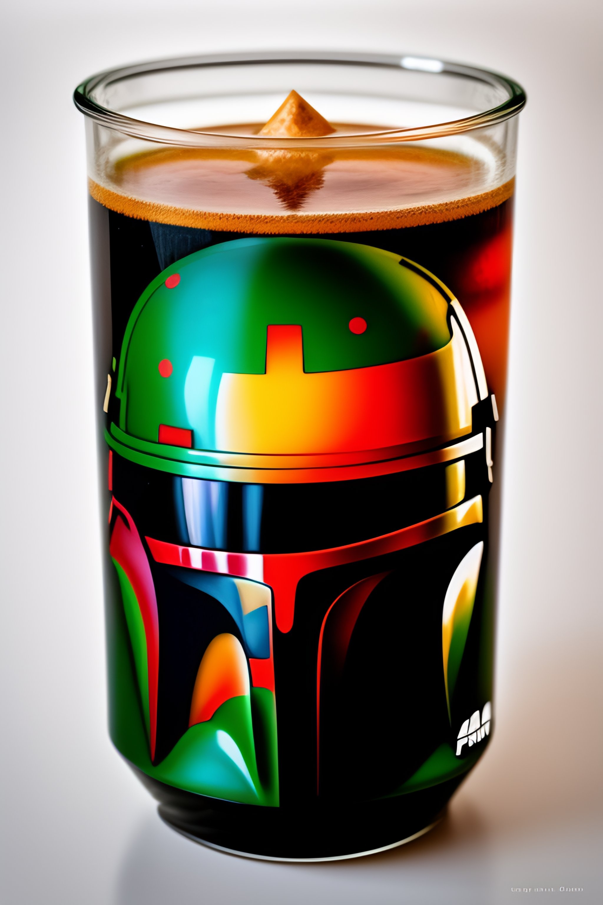 Lexica - Boba Fett in a boba tea, 3 colour portrait