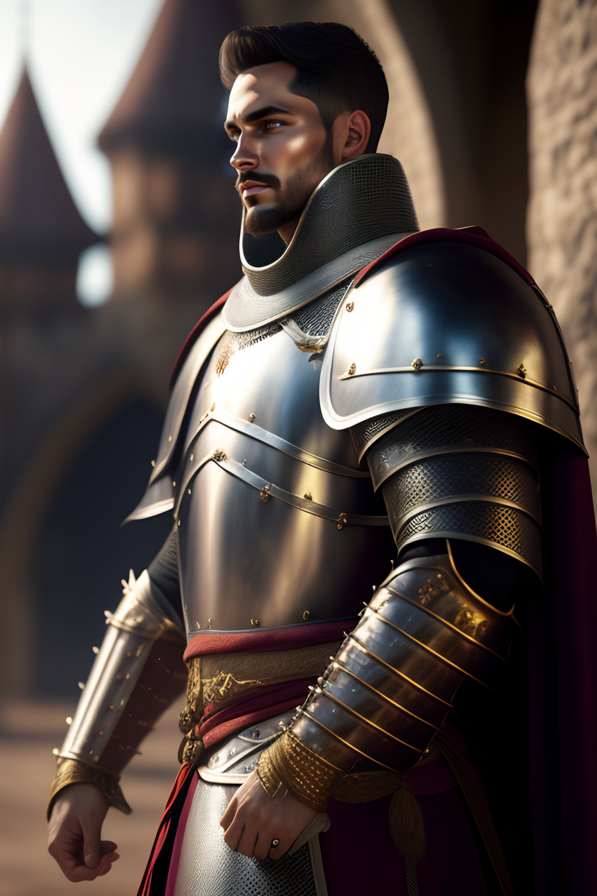 Lexica - A realistic fullbody portrait of a medieval Knight, neutral ...
