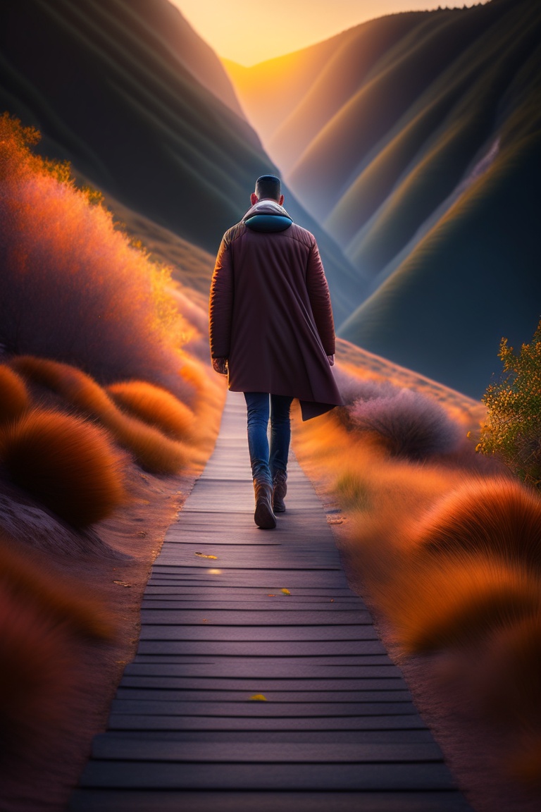 Lexica - Depict a person walking on a path of truth, characterized by honesty, integrity, and ...