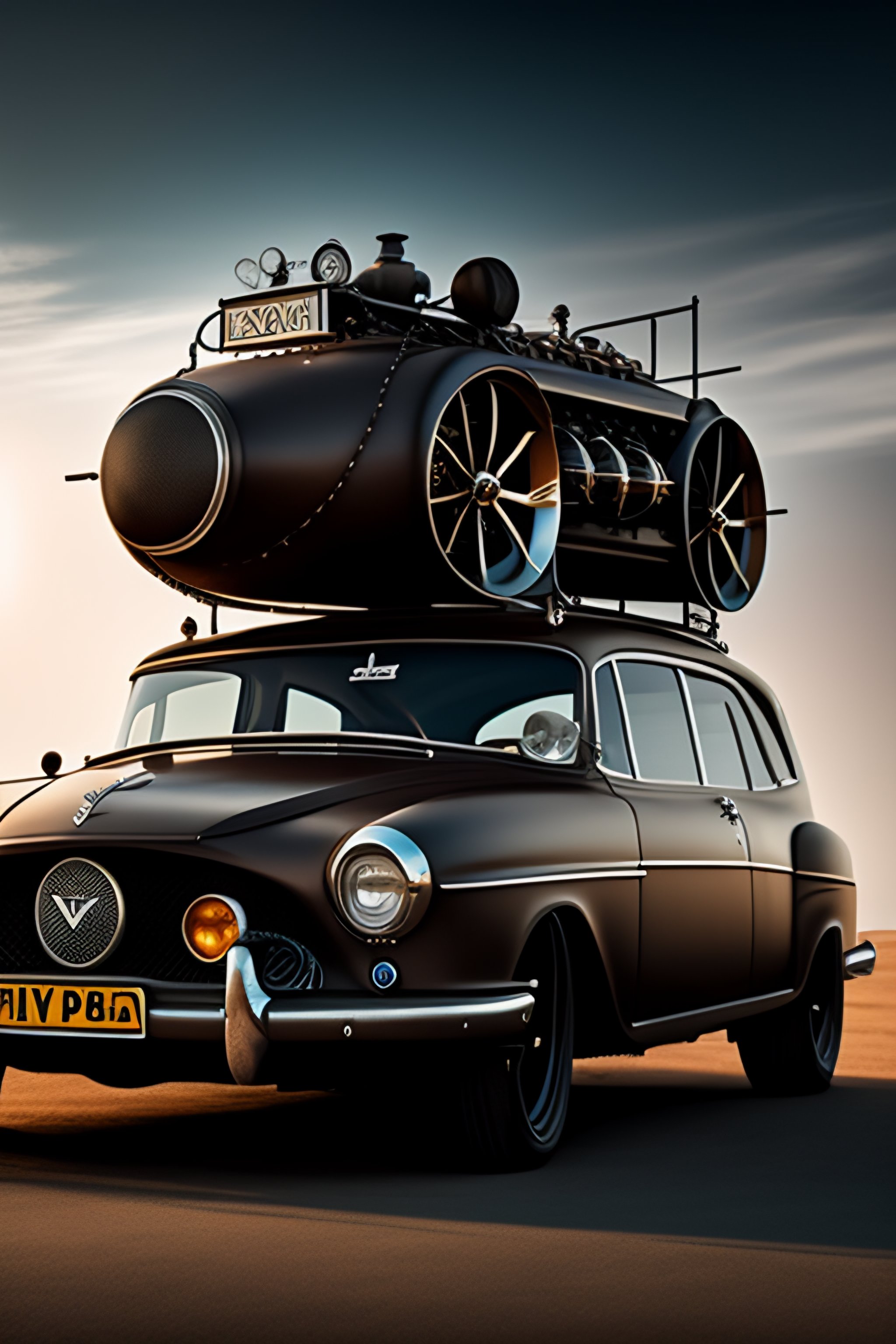Lexica - Steampunk Volvo V60, a hundred years old.