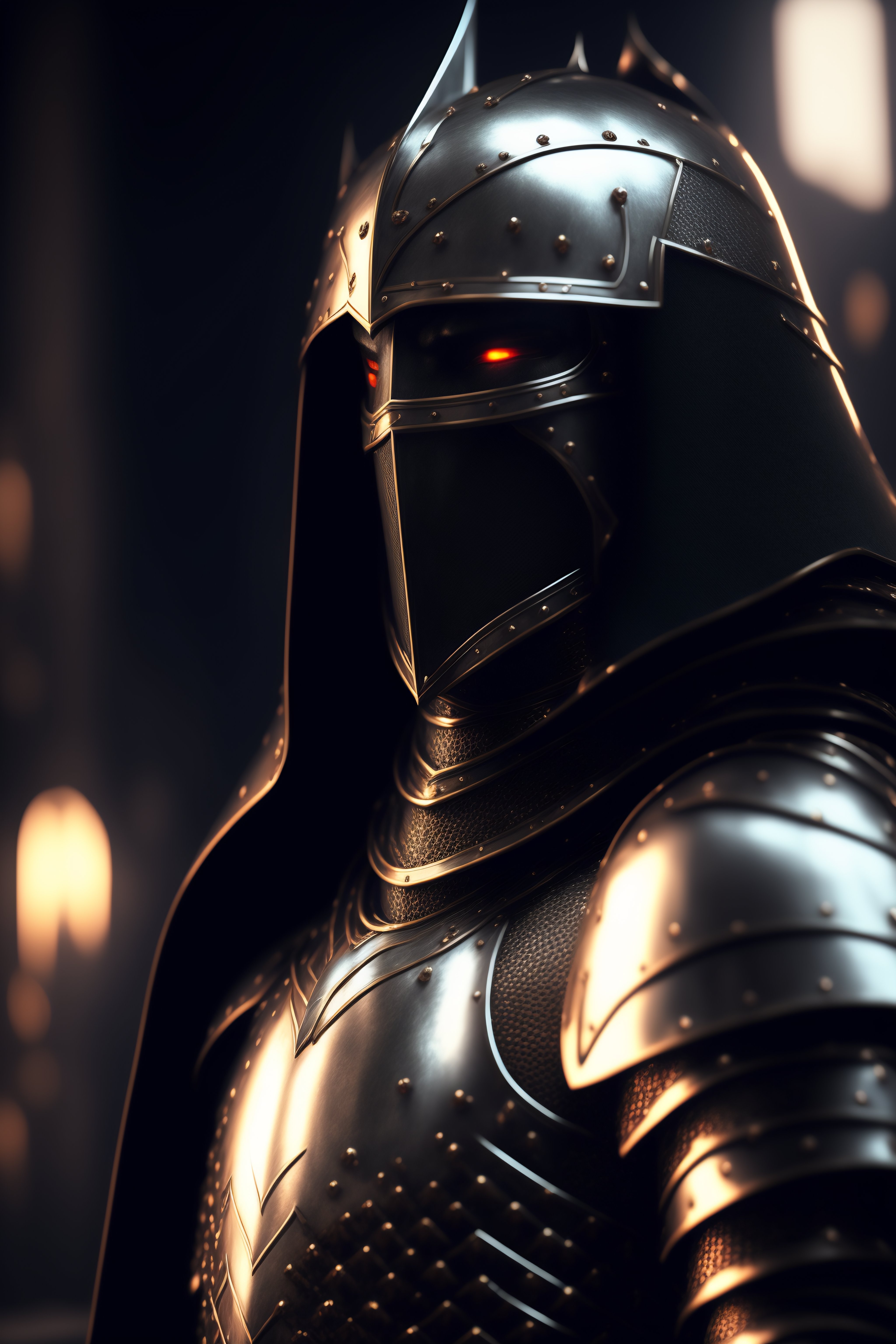 Lexica - A medieval Knight in black crystal armor, Unreal Engine, , 4K ...