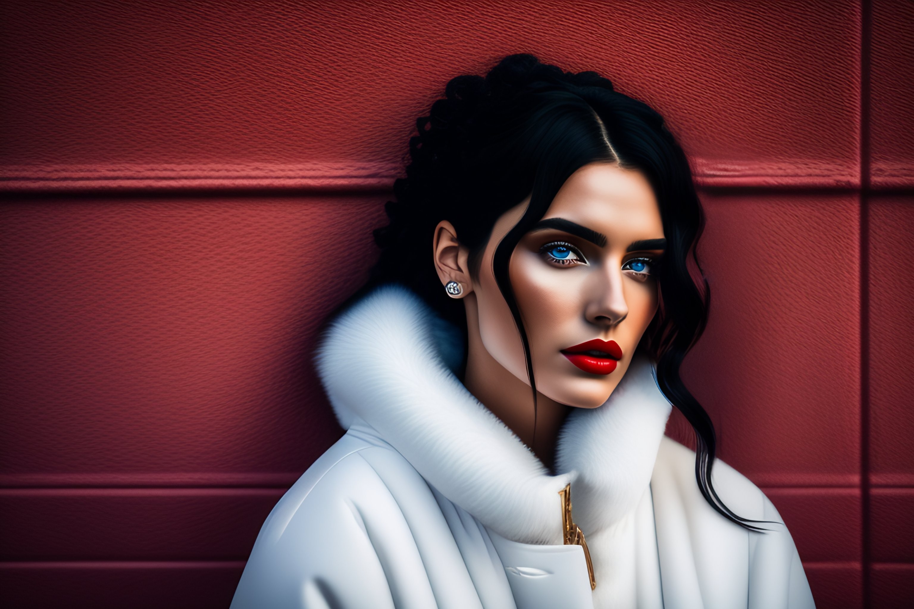 Lexica - A portrait of a toxic white girl, black hair, blue eyes, fine ...