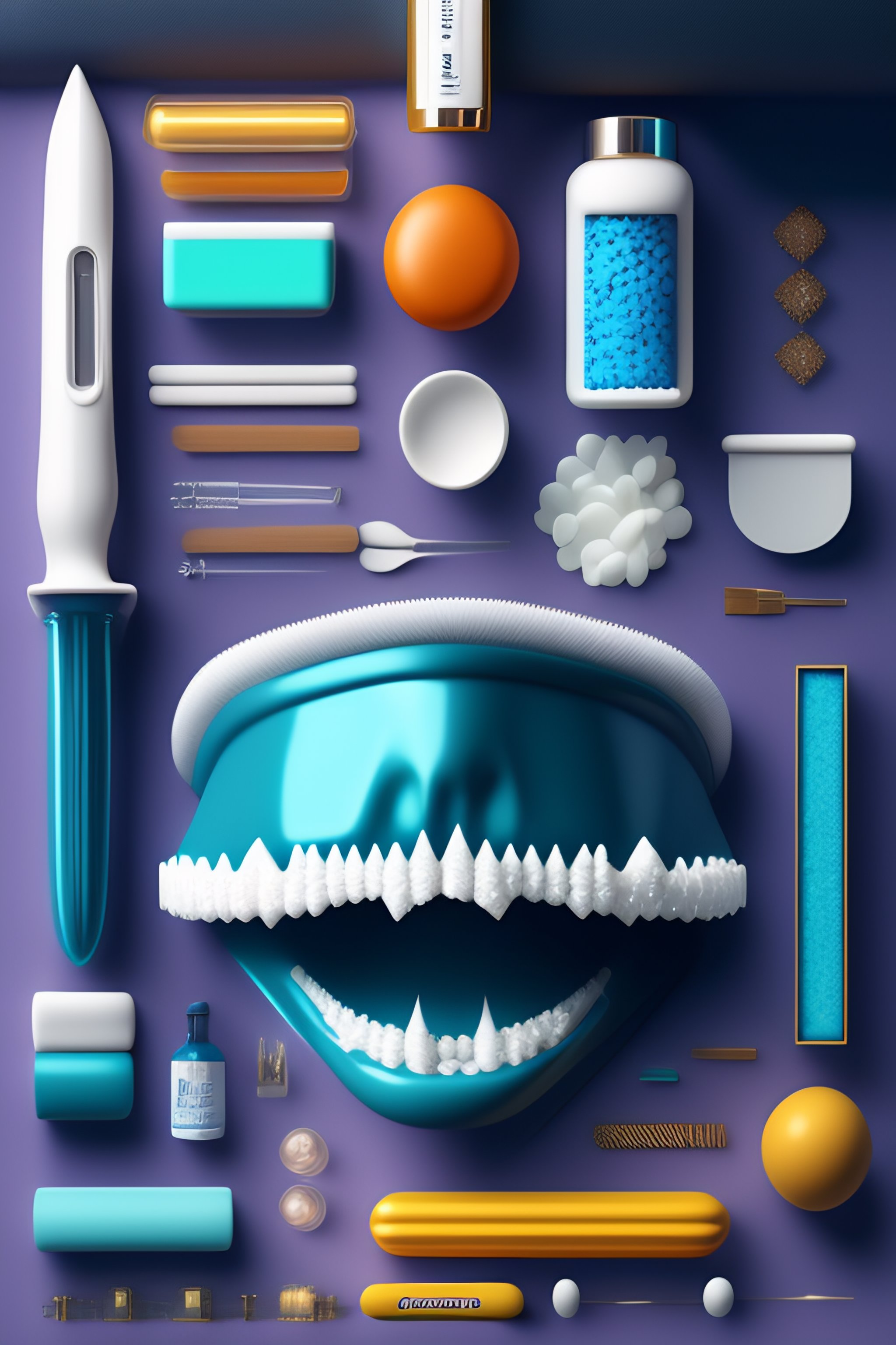 Lexica - "Toothpaste costumes and props, knolling, knolling layout ...